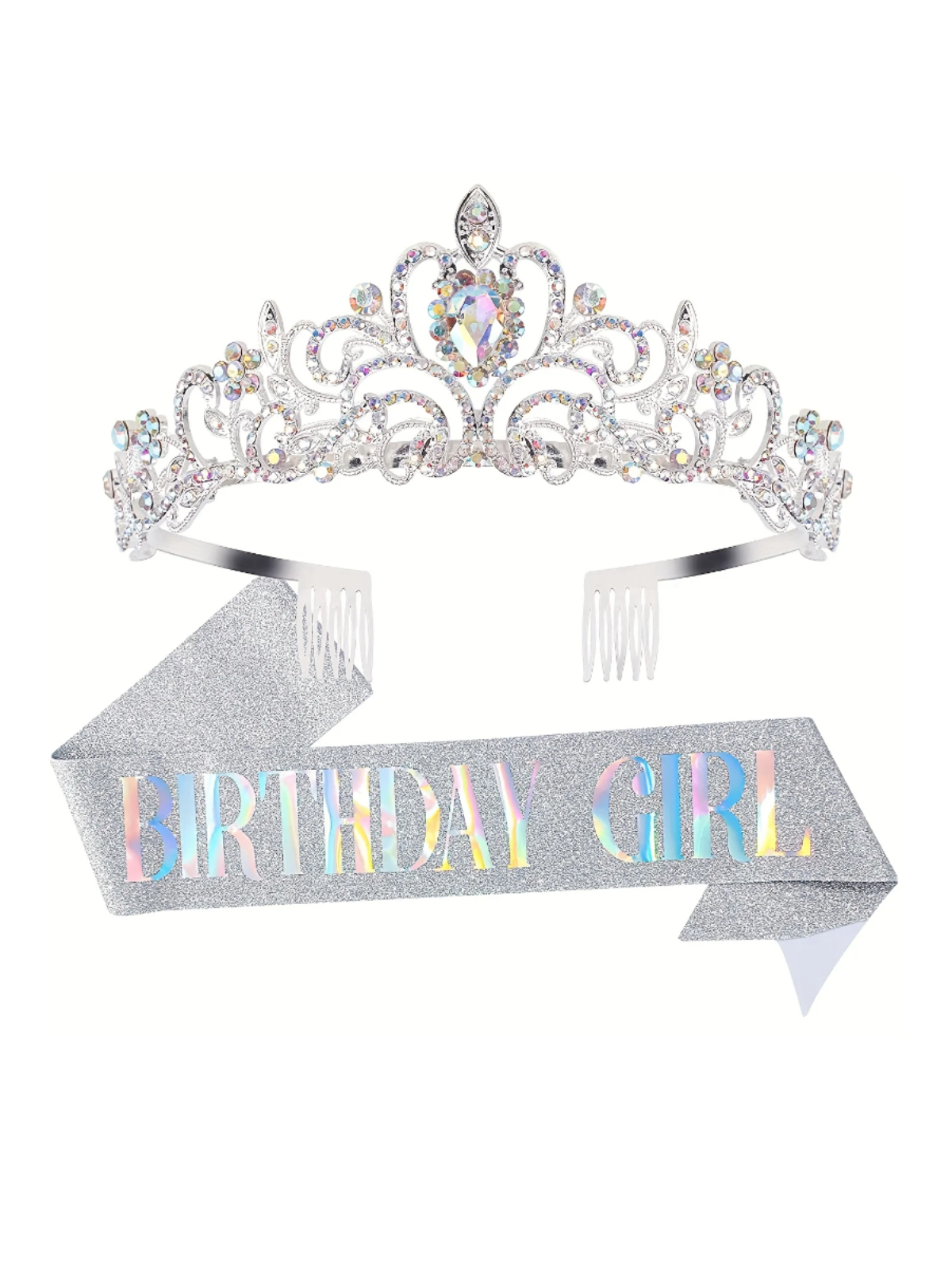 Birthday Queen Accessory Kit - Rhinestone Crown and Glitter Sash – Mia ...