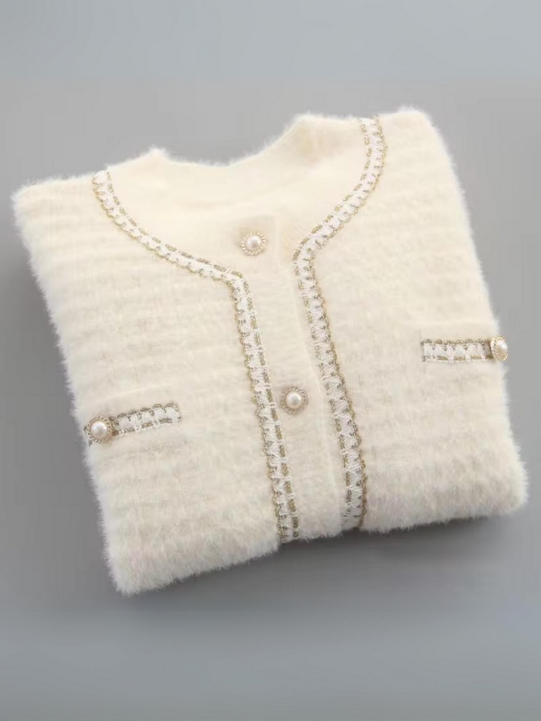 Girl's Classic Knitted Cardigan with Pearl Buttons – Mia Belle Girls