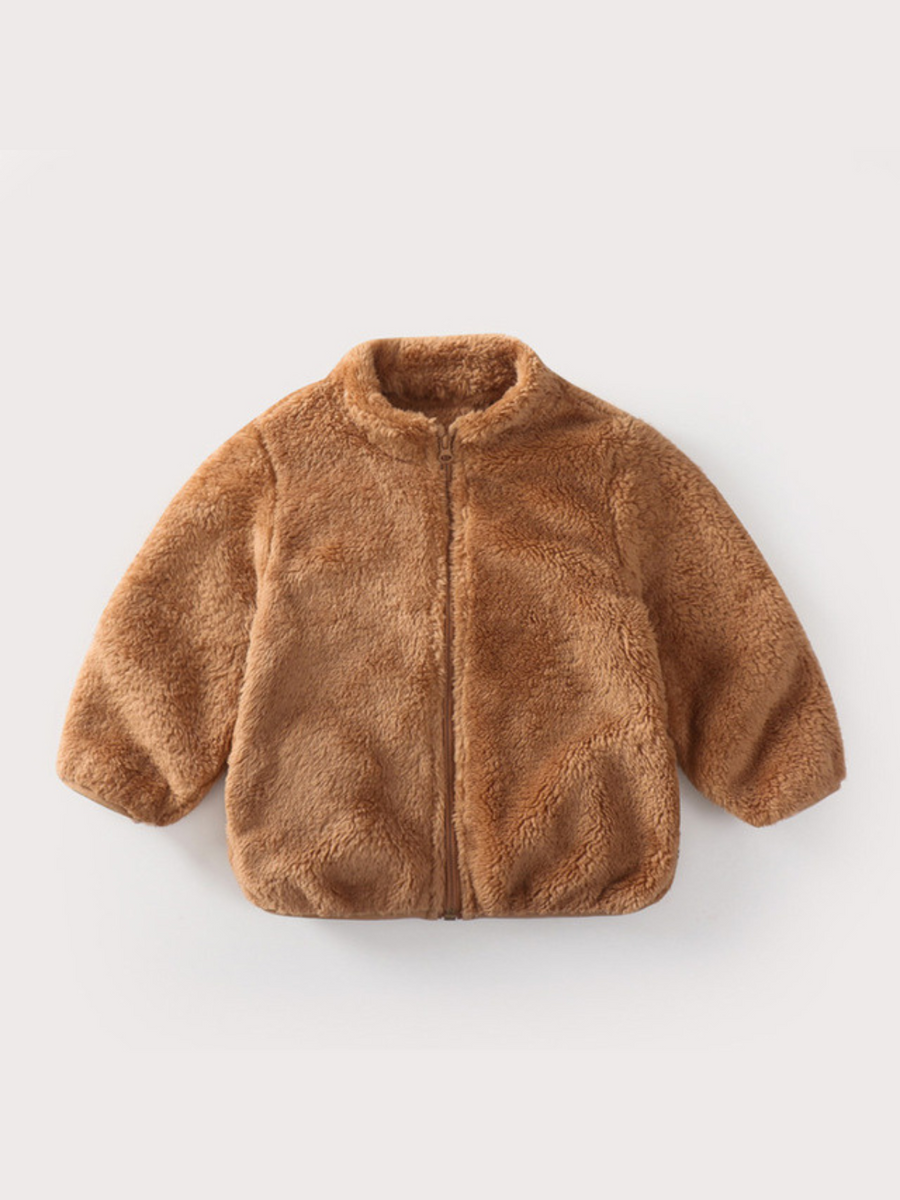 Plush Teddy Zip Up Jacket – Mia Belle Girls