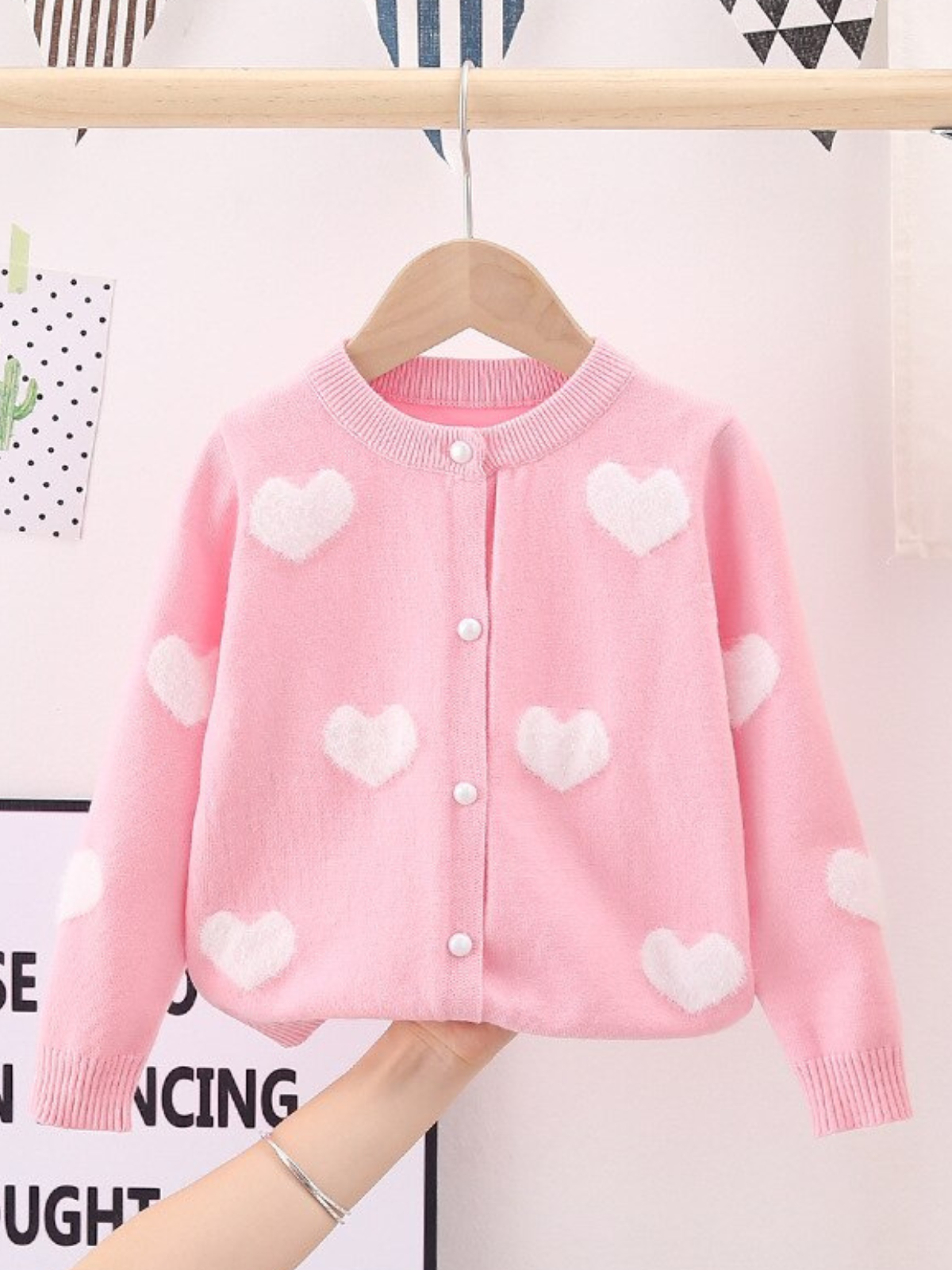 Mia Belle Girls Heart Knit Cardigan | Girls Cozy Fall