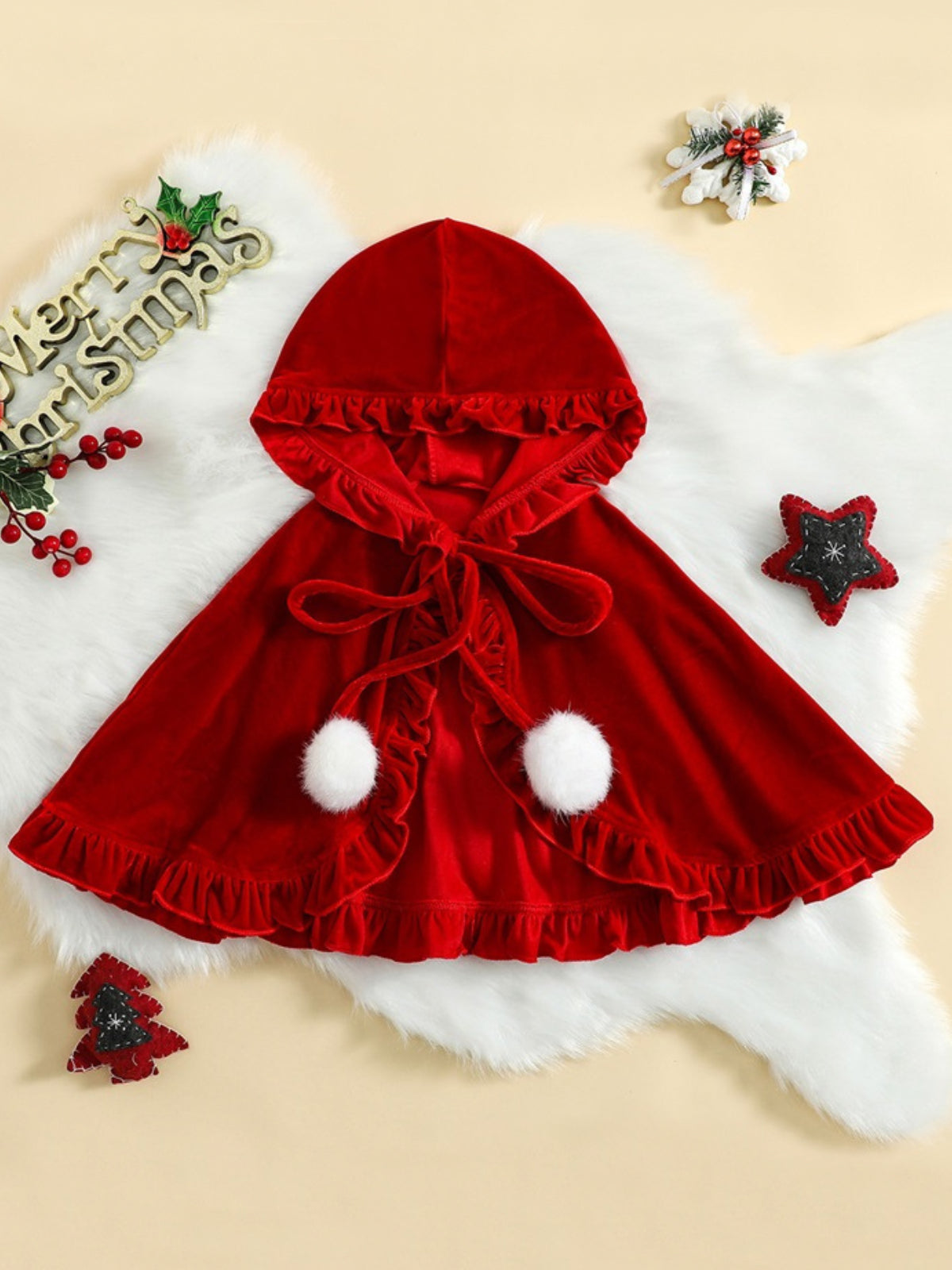 A Fairytale Holiday Red Velvet Cloak – Mia Belle Girls
