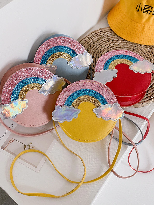 Girls Glitters and Rainbows Round Crossbody Handbag – Mia Belle Girls