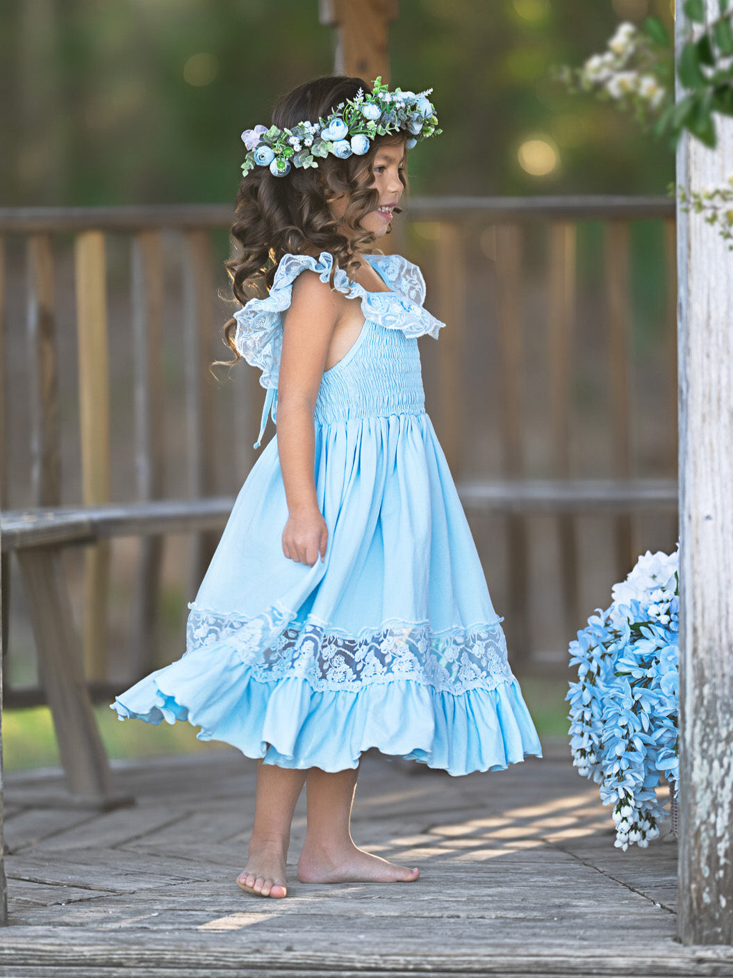 Baby Blue Spring Chic Lace Maxi Dress – Mia Belle Girls