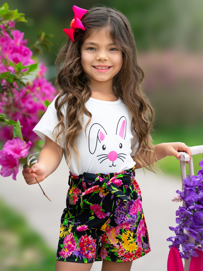 Bloom & Bunny Charm Easter Top and Short Set – Mia Belle Girls