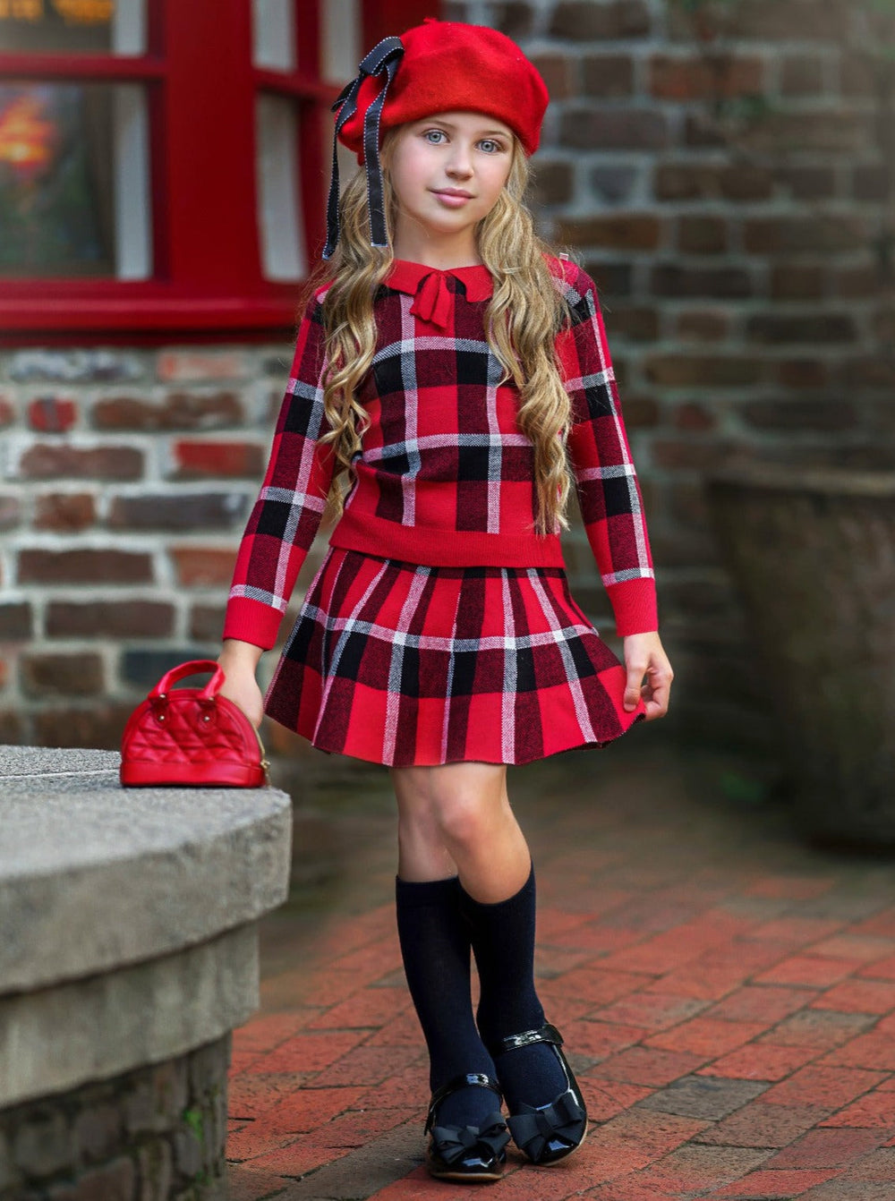Preppy Princess Plaid Sweater and Skirt Set – Mia Belle Girls