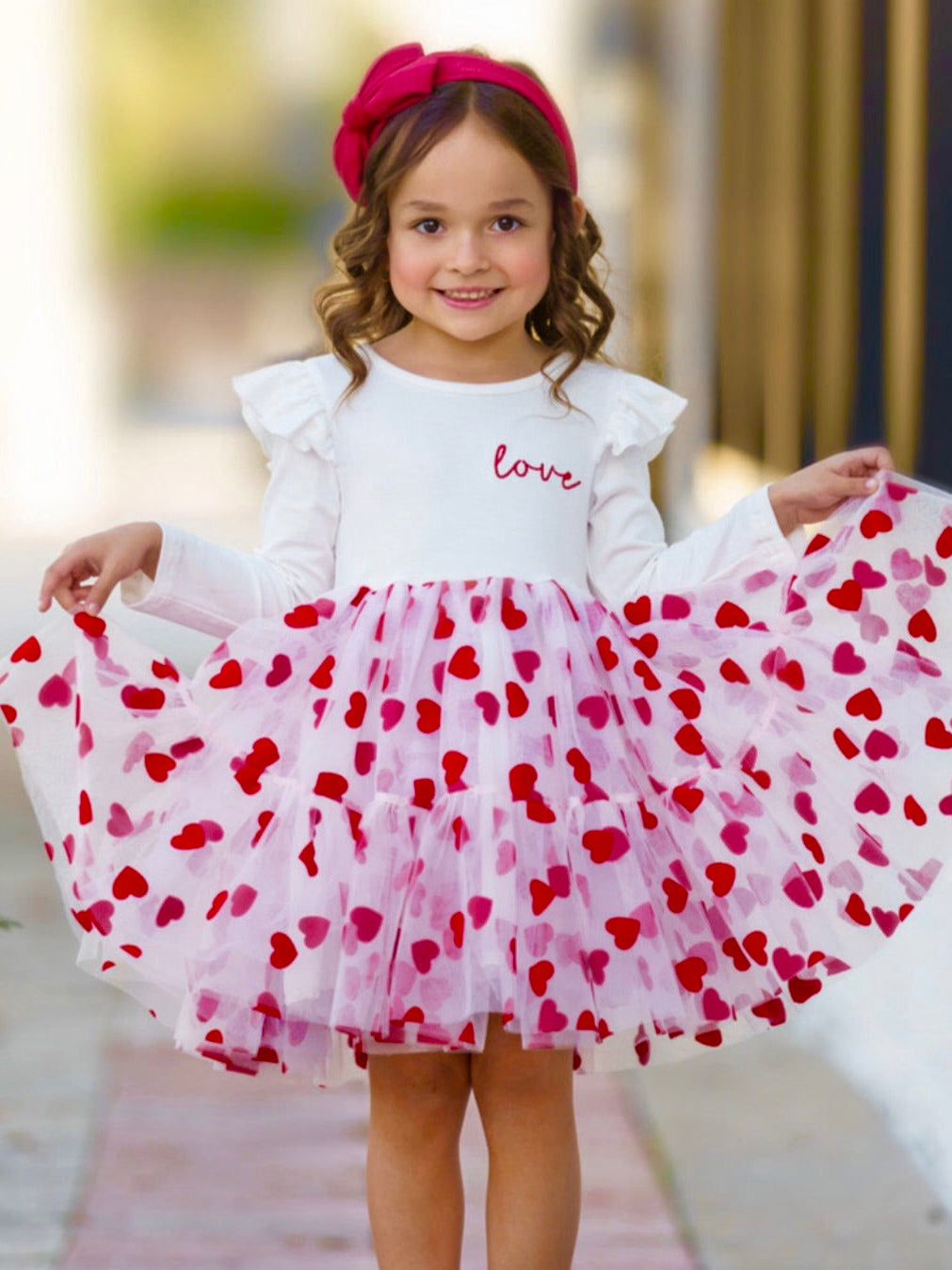 Mia Belle Girls Layered Heart Tutu Dress | Valentine's Day Dresses
