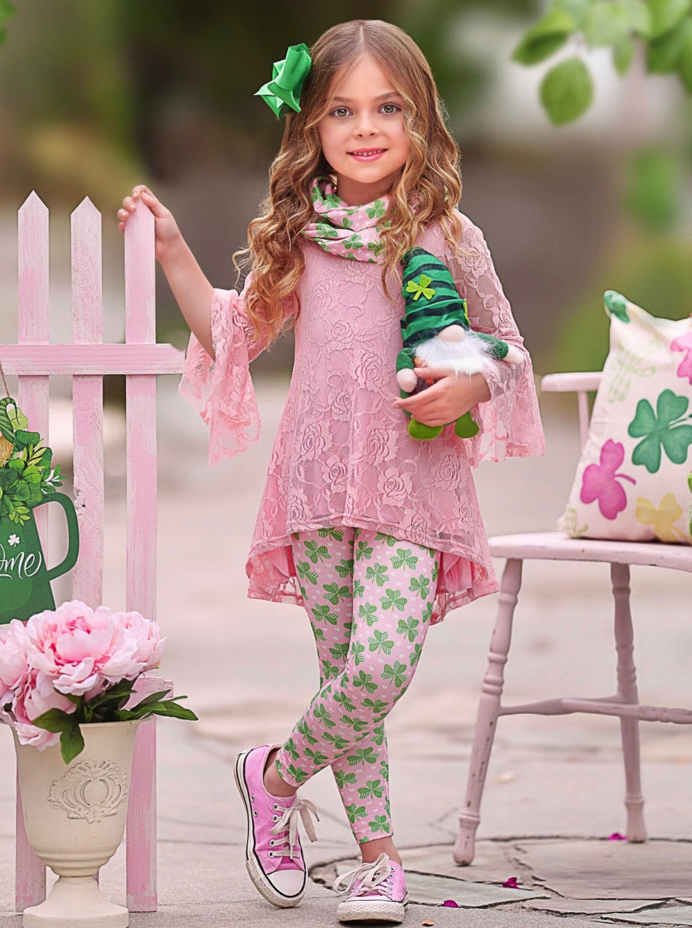 Mia Belle Girls Clover 3 Piece Set | Girls St. Patrick's Day Sets