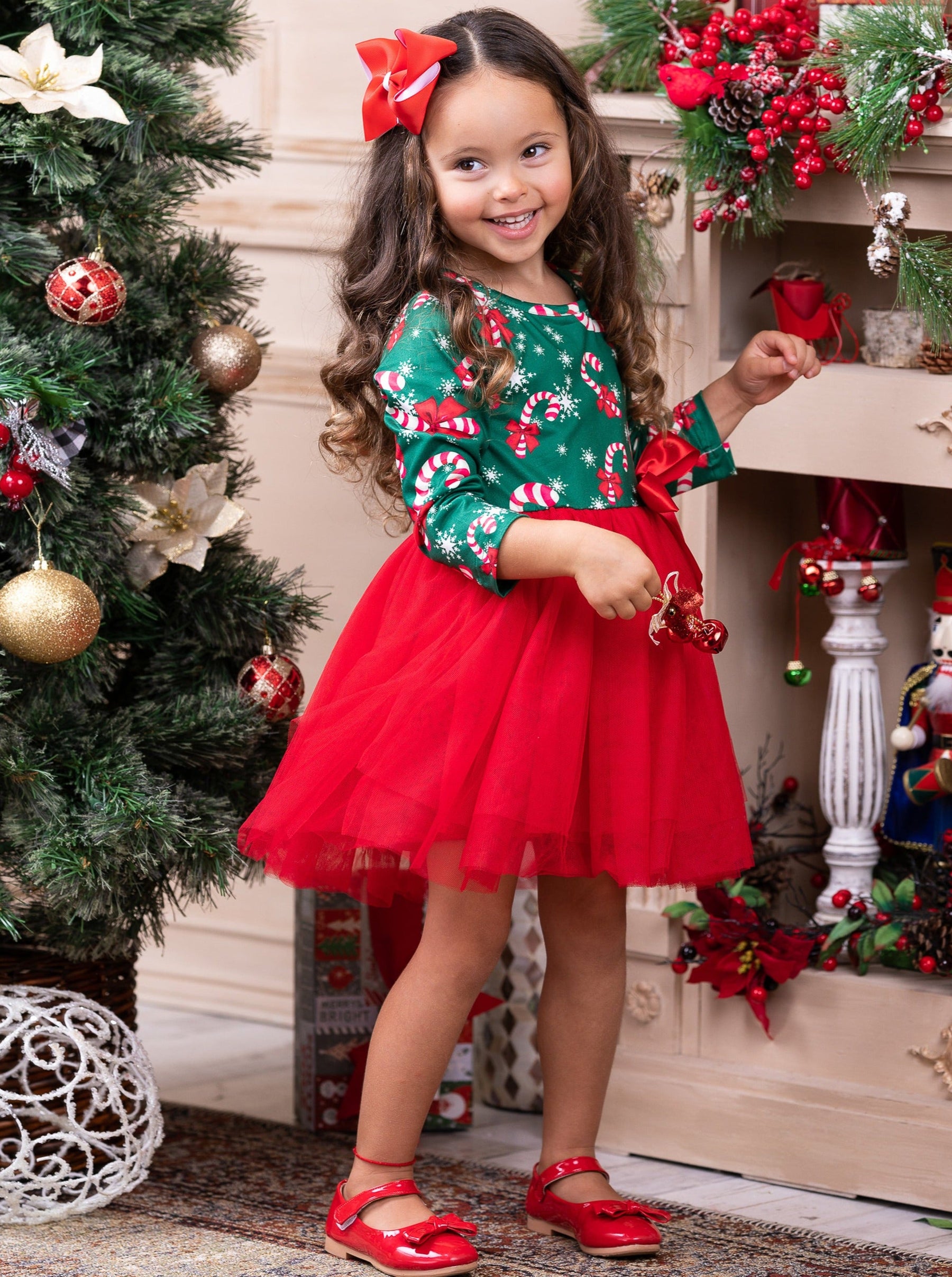 Cute Winter Dresses | Girls Candy Cane Tutu Dress | Holiday Dresses ...