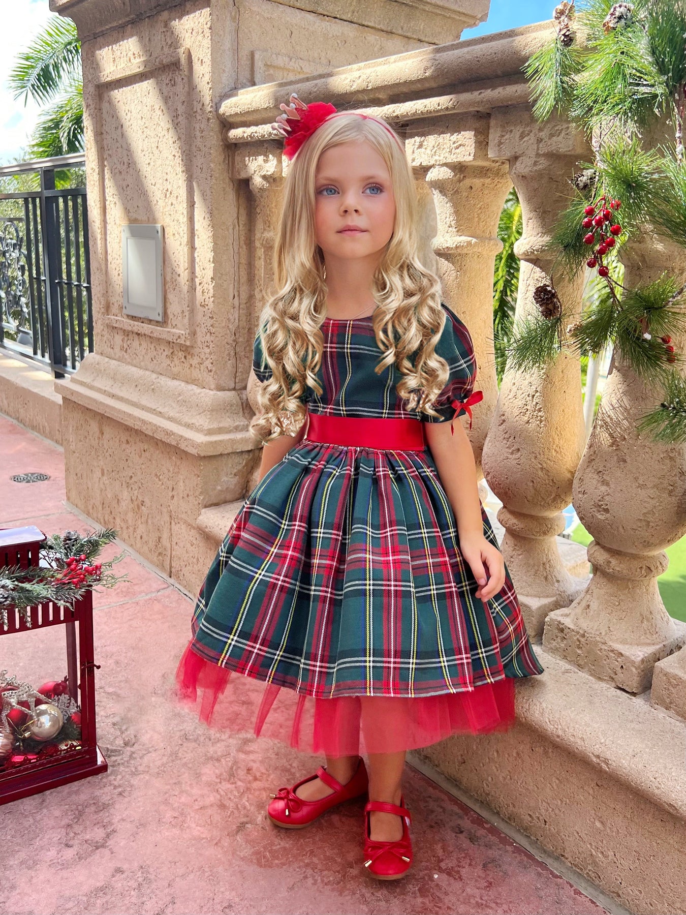 Holly Jolly Hi-Lo Plaid Holiday Dress – Mia Belle Girls