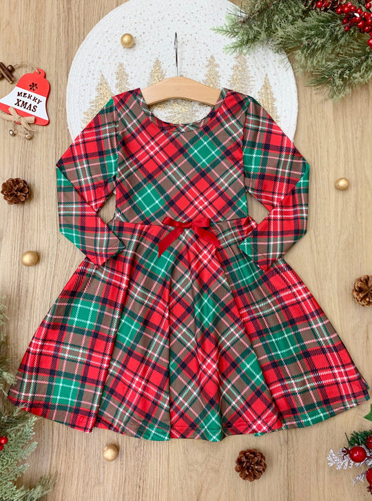 Mistletoe Princess Plaid Holiday Dress – Mia Belle Girls