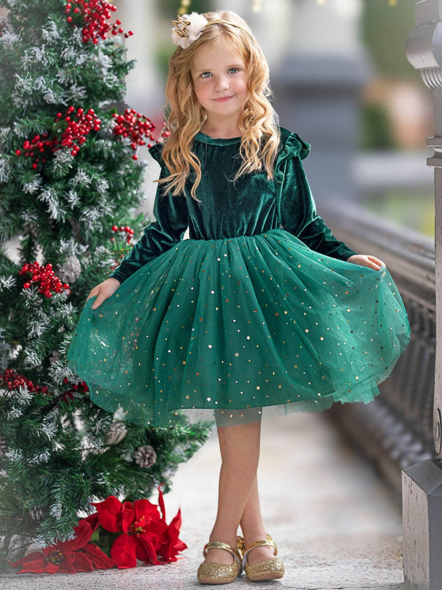 Twinkle and Twirl Starry Velvet Tutu Dress – Mia Belle Girls