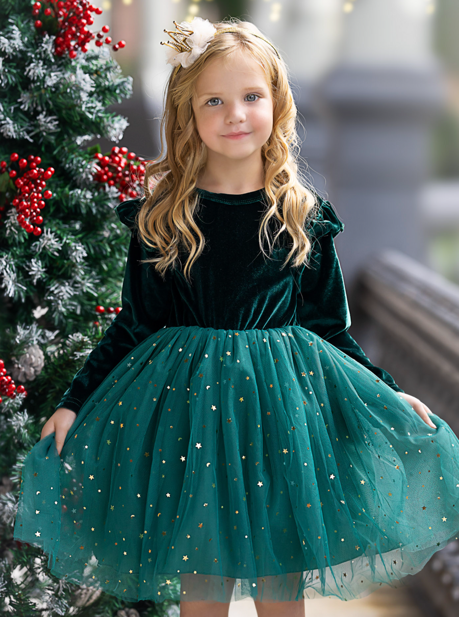 Twinkle and Twirl Starry Velvet Tutu Dress – Mia Belle Girls