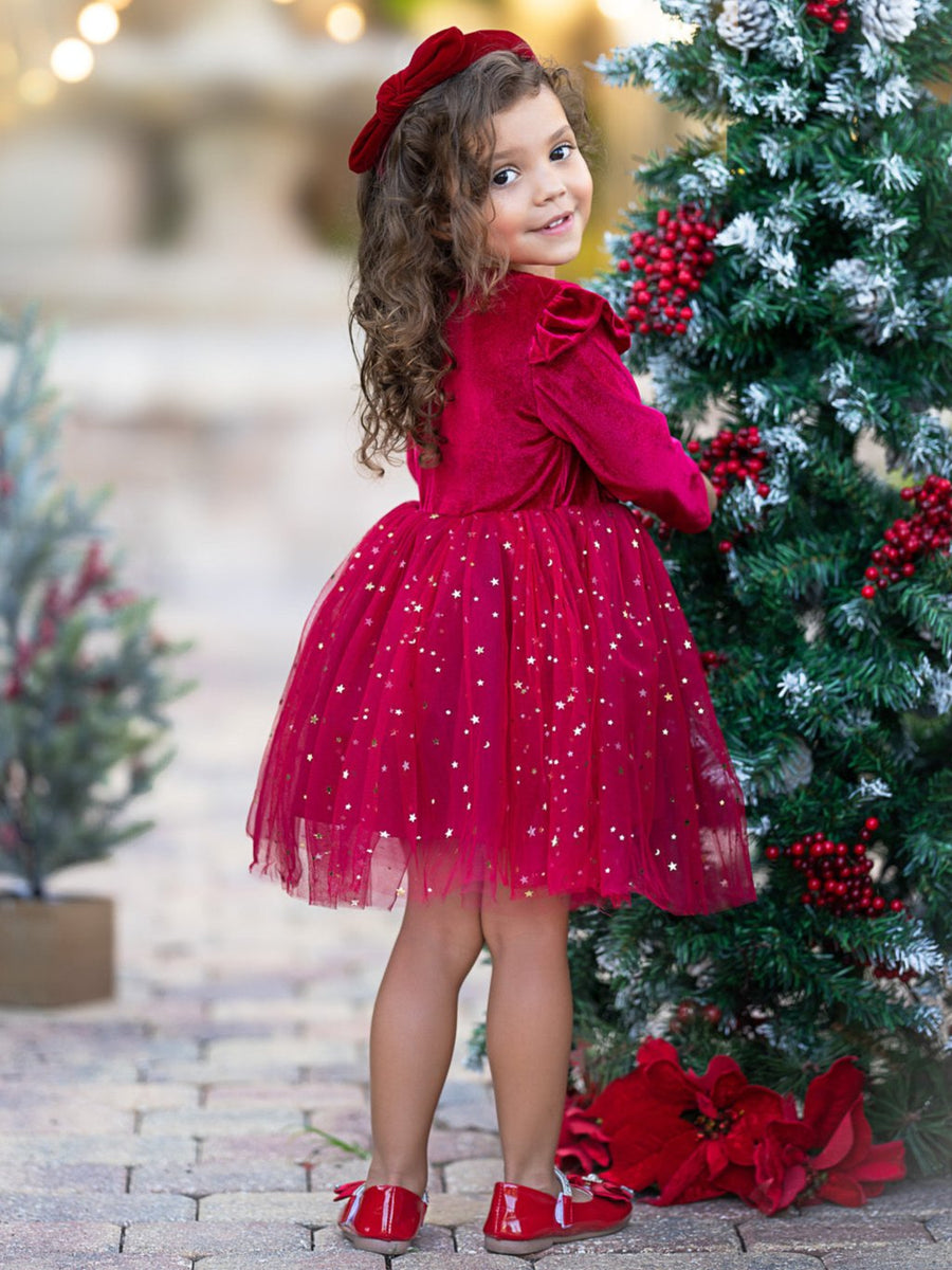Twinkle and Twirl Starry Velvet Tutu Dress – Mia Belle Girls