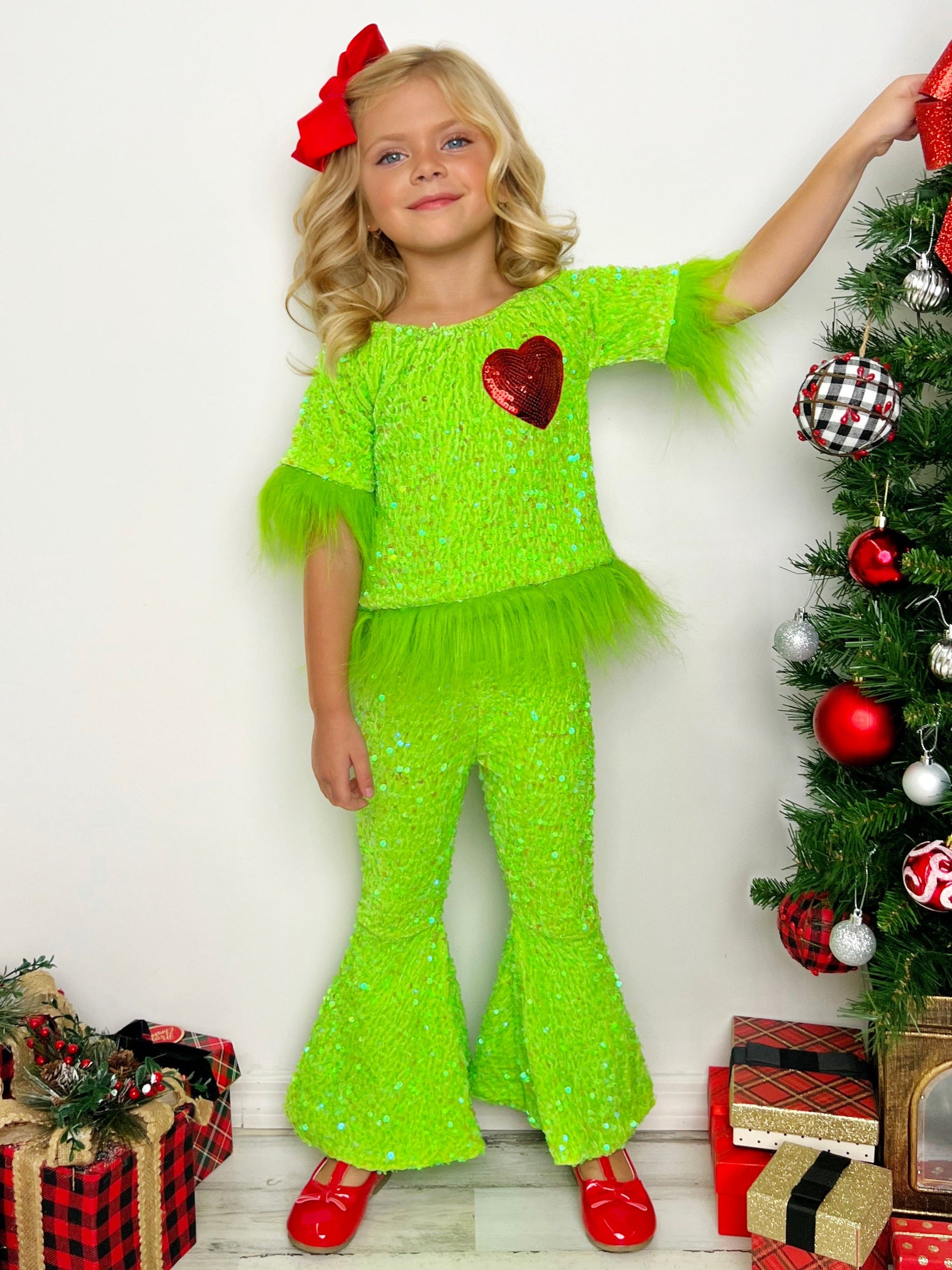 Grinchie Cutie Sequin Pants Set – Mia Belle Girls