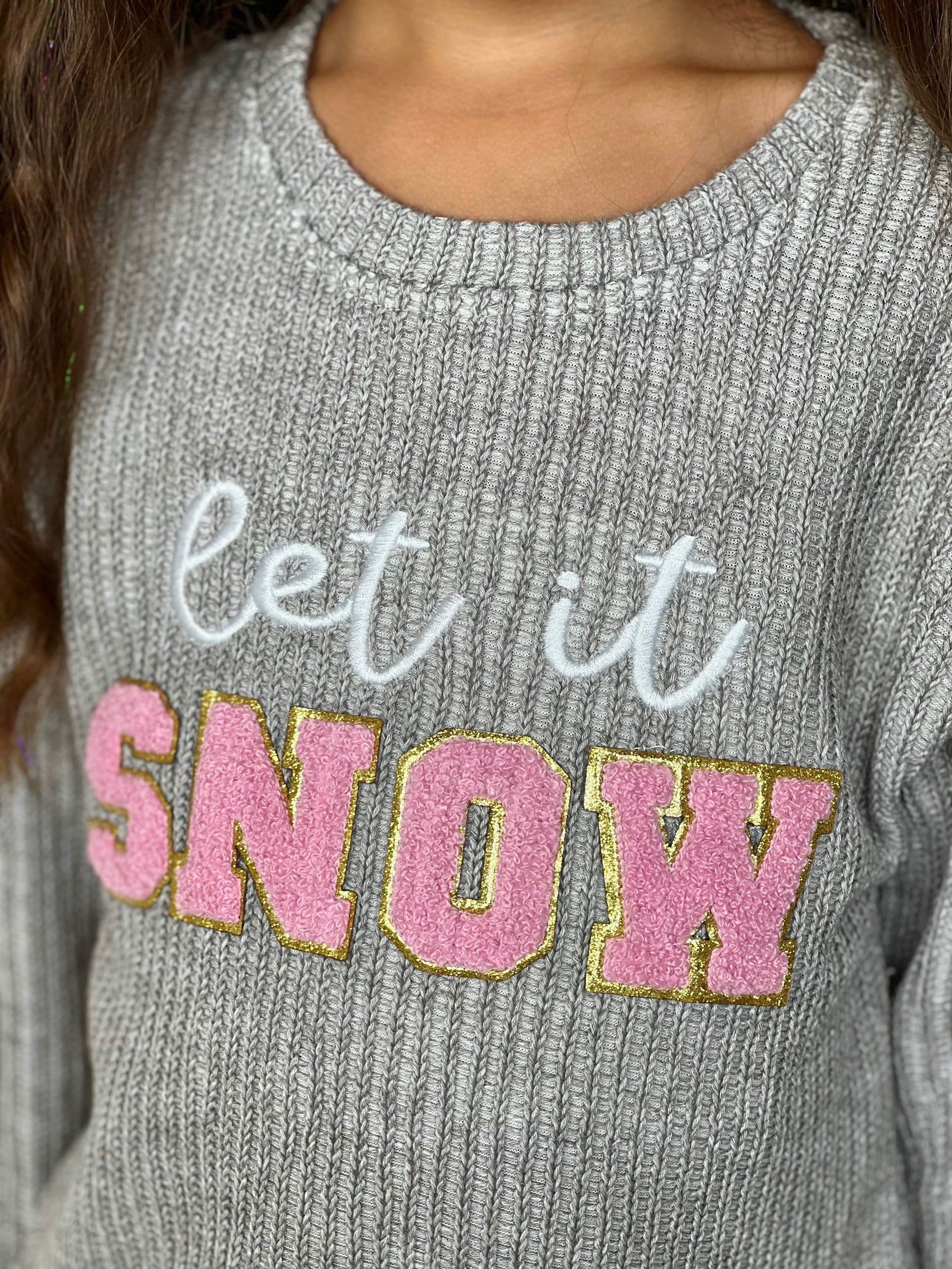 Let It Snow Sweater and Pink Dazzling Sequin Legging Set – Mia Belle Girls
