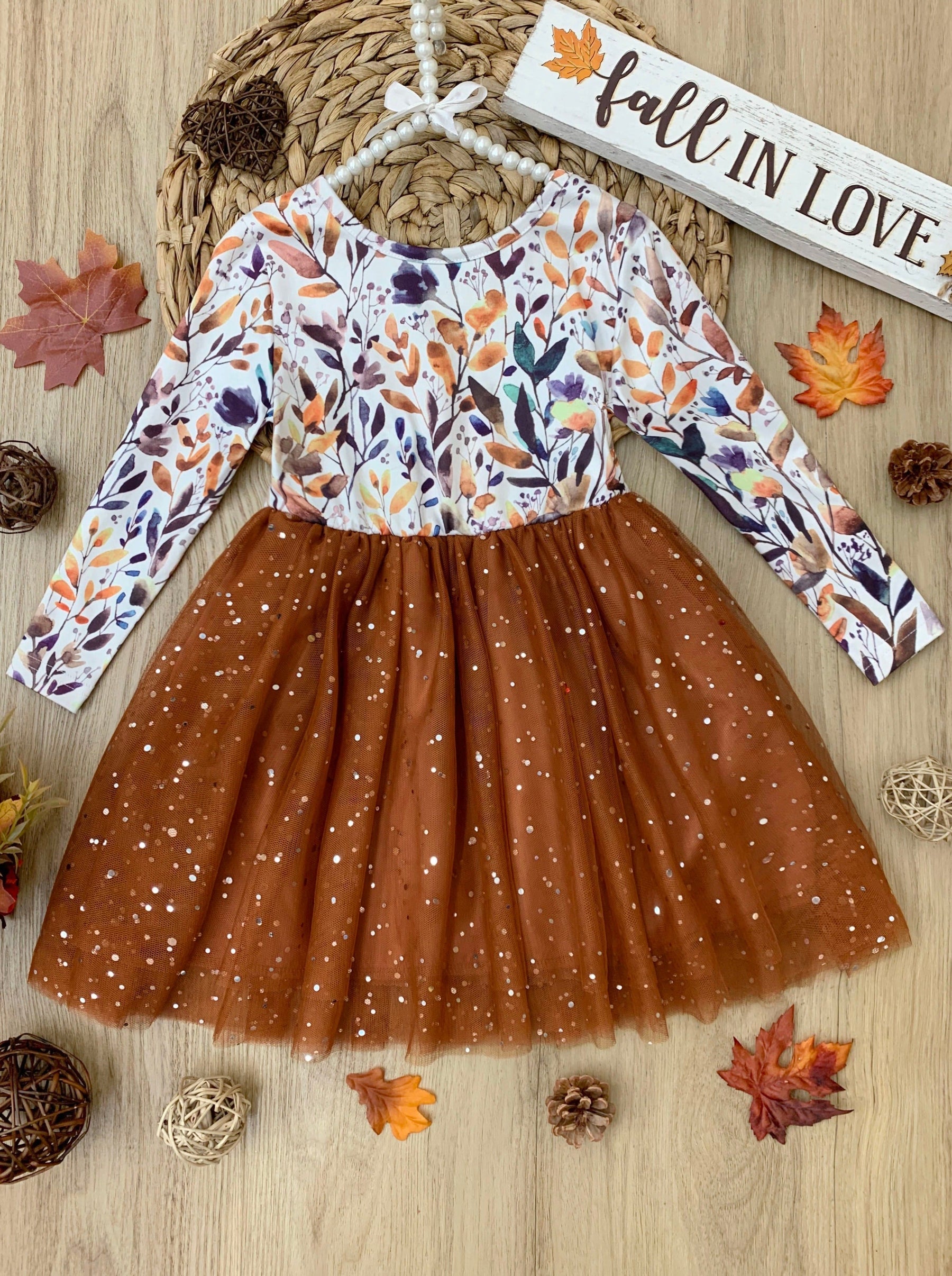 Girls Fall Dress | Fall Sparkle Tutu Dress | Girls Clothing Boutique ...