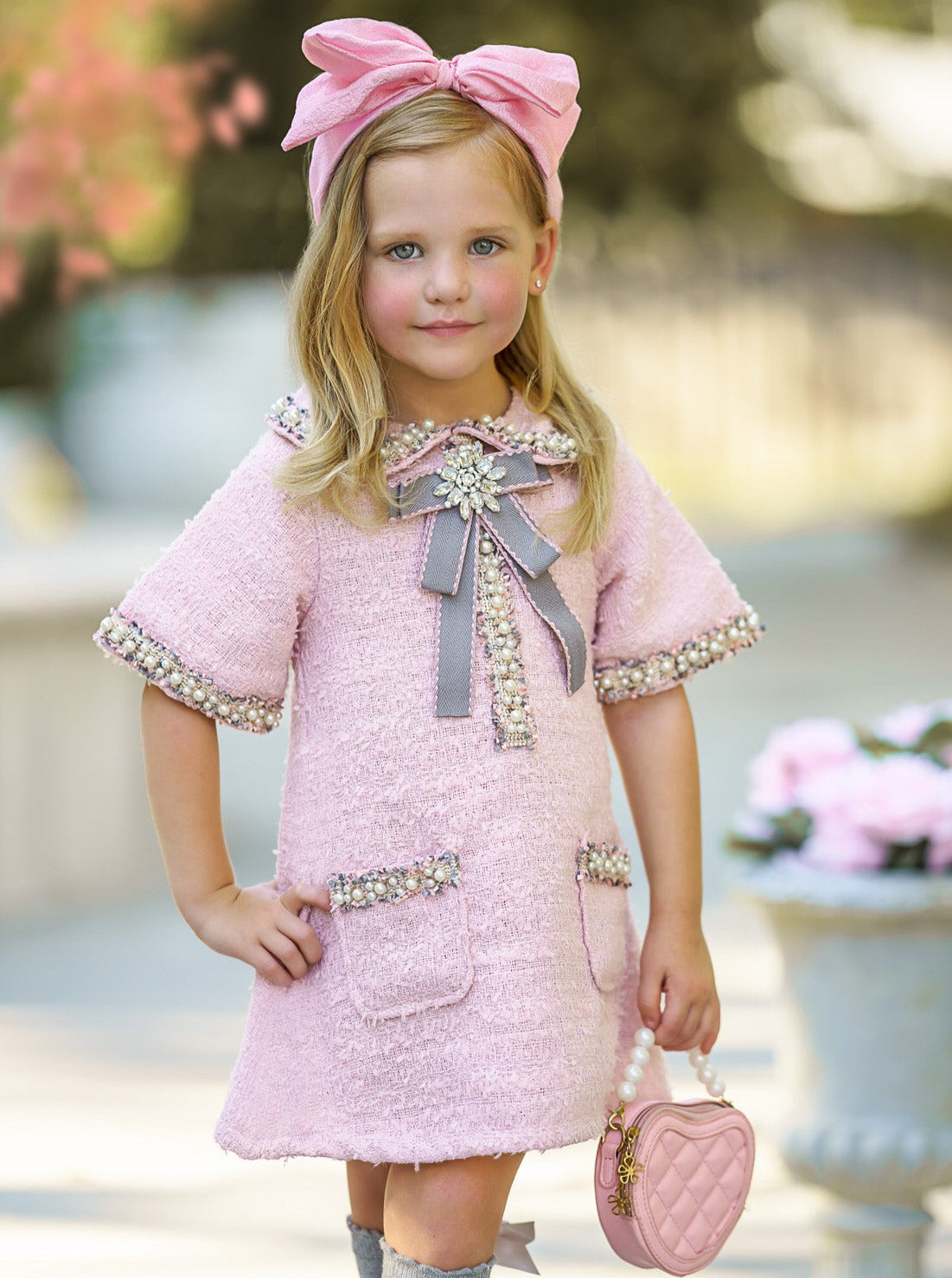 Prettiest Doll Pink Tweed Dress – Mia Belle Girls
