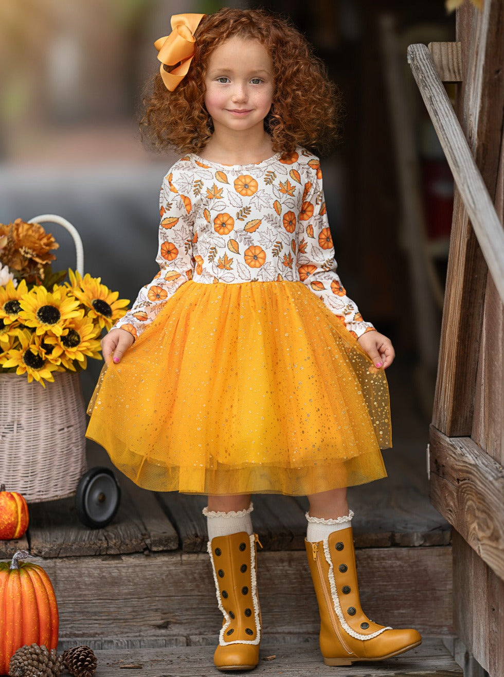 Girls Fall Dress | Fall Sparkle Tutu Dress | Girls Clothing Boutique ...
