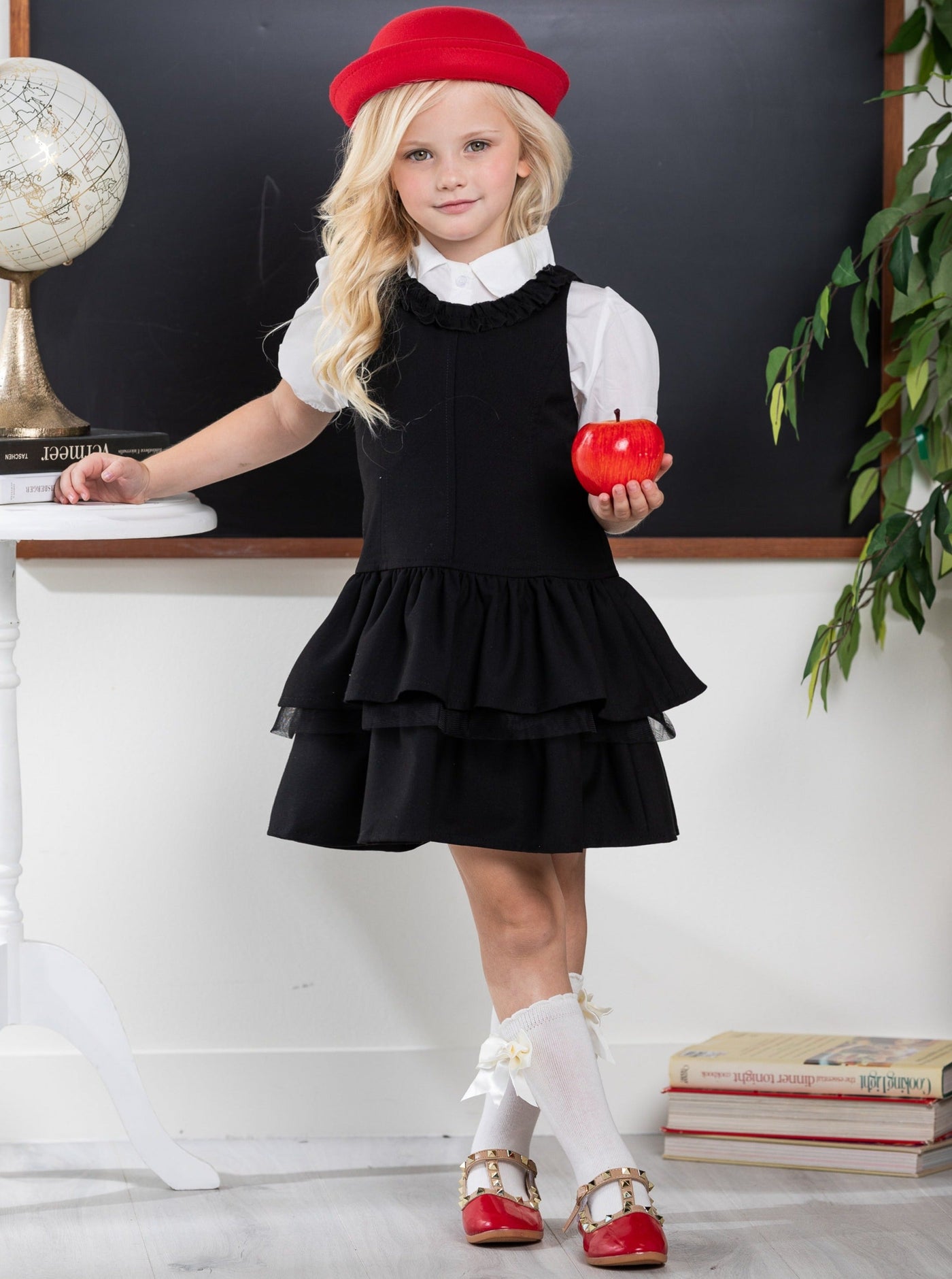 Black Tiered Girls Uniform Dress by Kids Couture – Mia Belle Girls