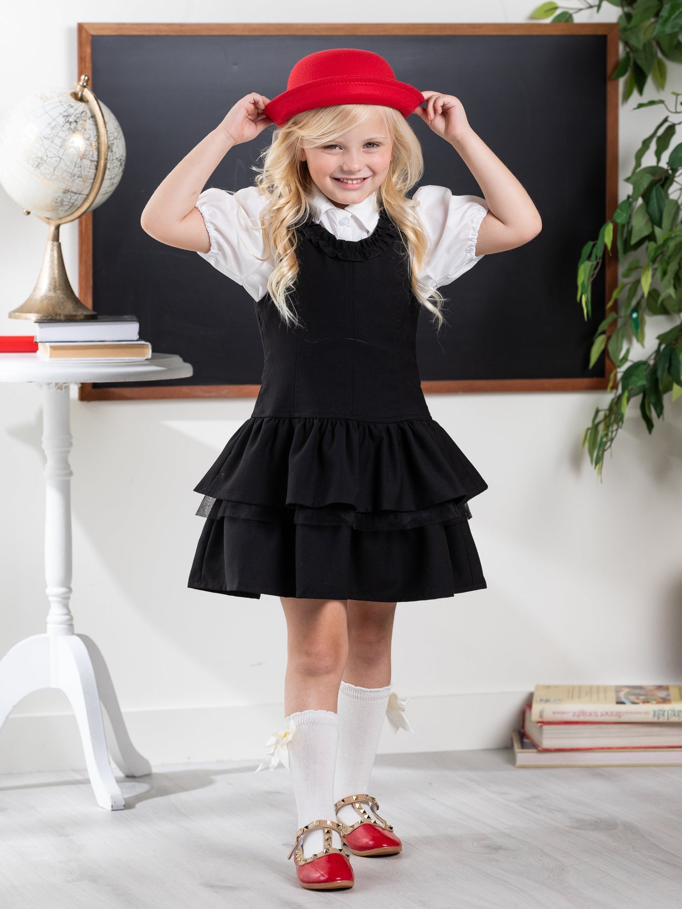 Black Tiered Girls Uniform Dress by Kids Couture – Mia Belle Girls