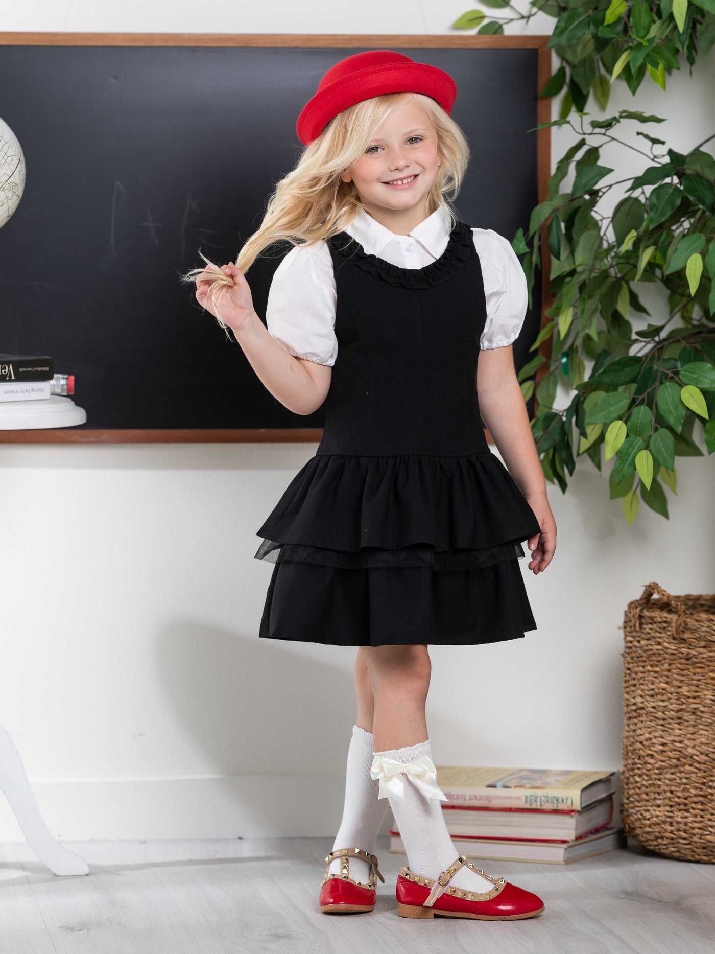 Black Tiered Girls Uniform Dress by Kids Couture – Mia Belle Girls