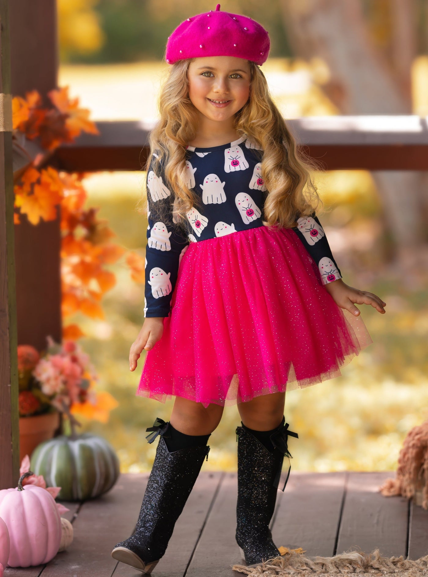 Boo-tiful Twirls Ghost Print Halloween Dress – Mia Belle Girls
