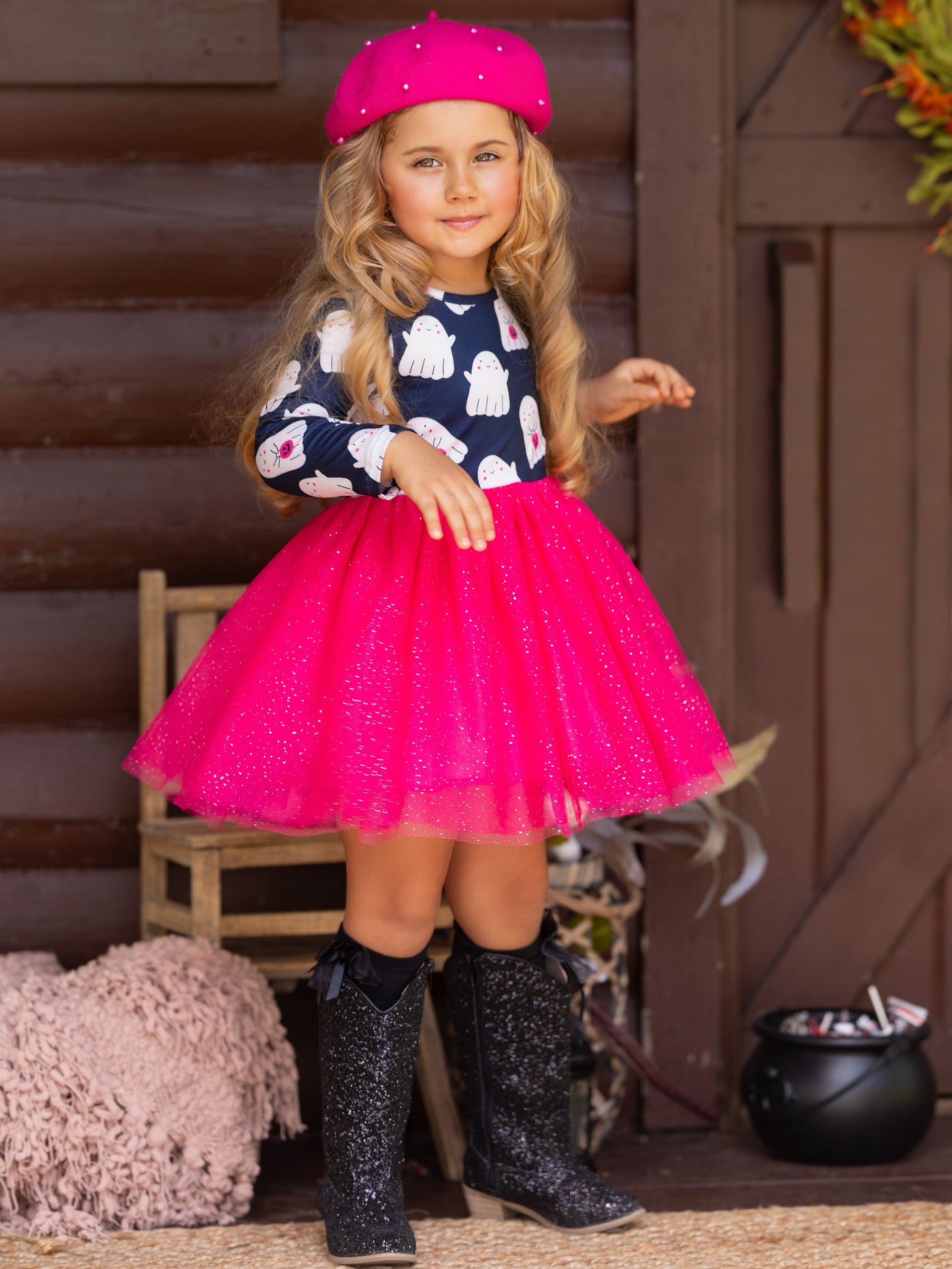Boo-tiful Twirls Ghost Print Halloween Dress – Mia Belle Girls