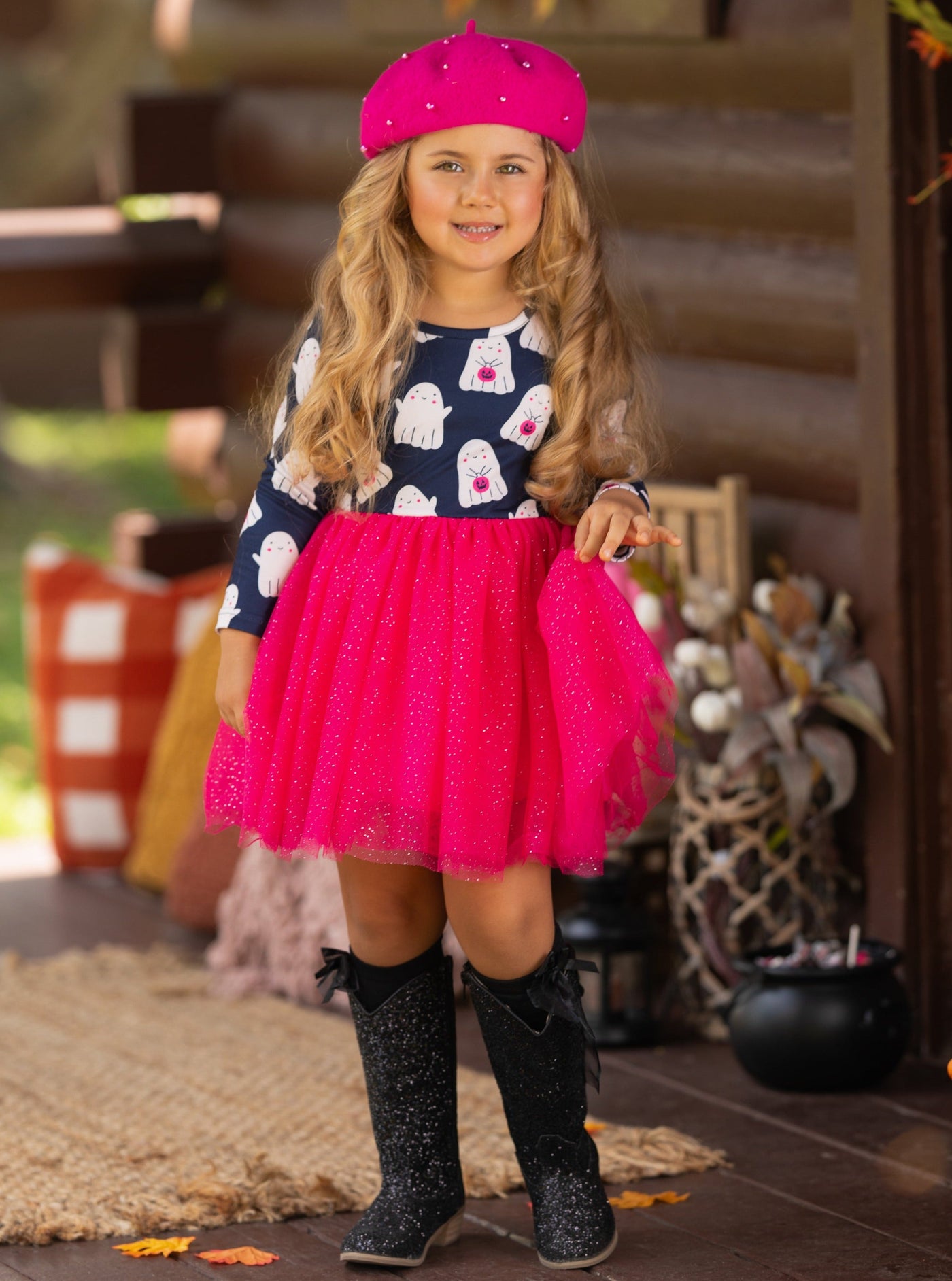 Boo-tiful Twirls Ghost Print Halloween Dress – Mia Belle Girls