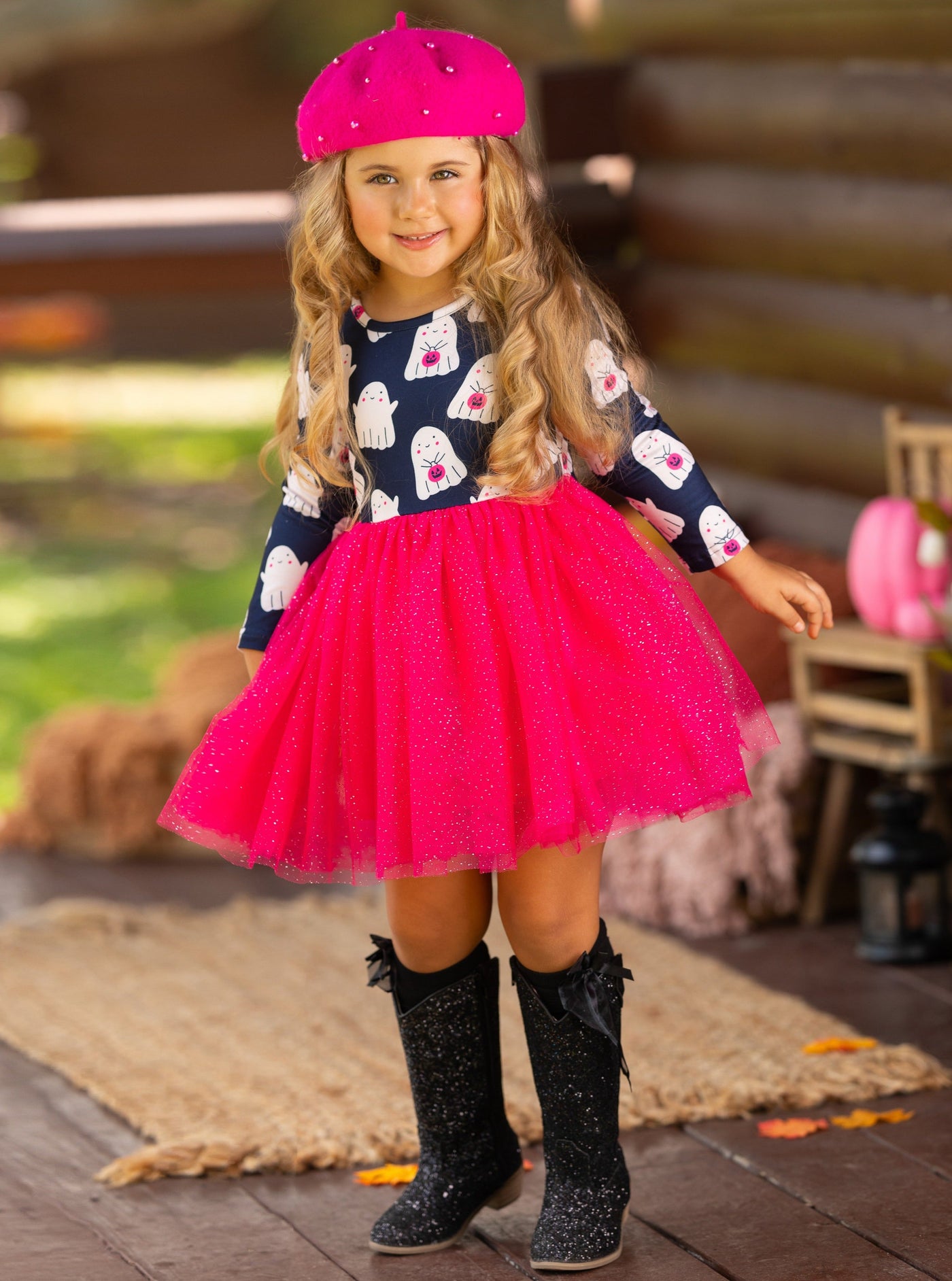 Boo-tiful Twirls Ghost Print Halloween Dress – Mia Belle Girls