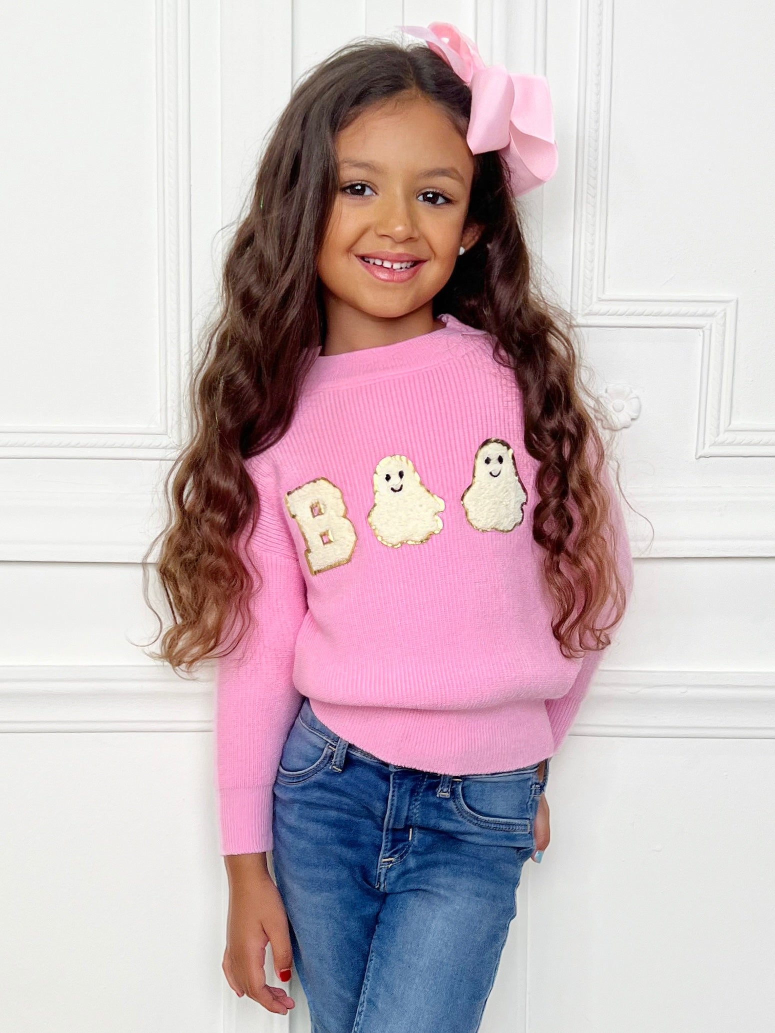 Pink Boo Ghost Halloween Sweater – Mia Belle Girls