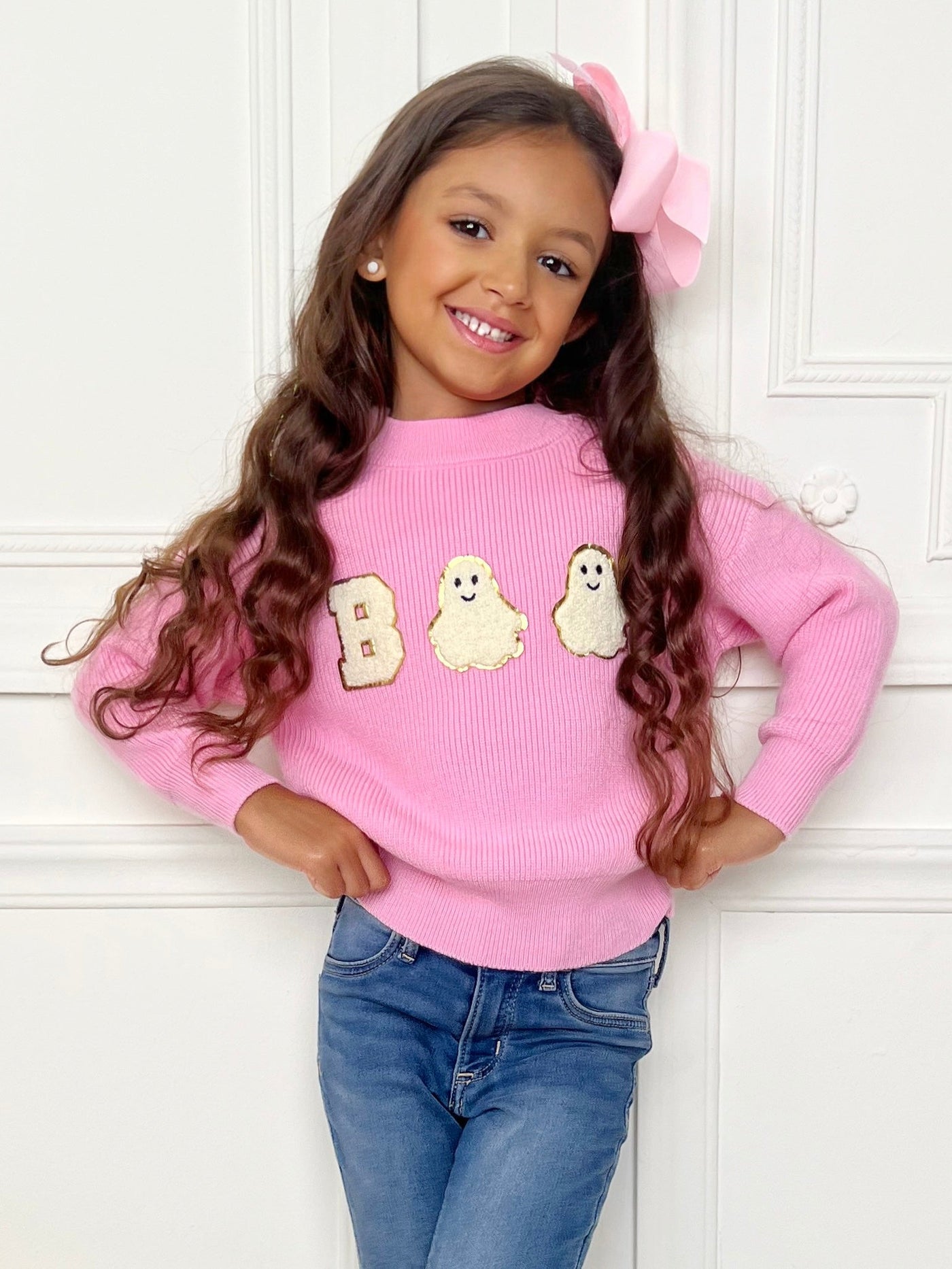 Pink Boo Ghost Halloween Sweater – Mia Belle Girls