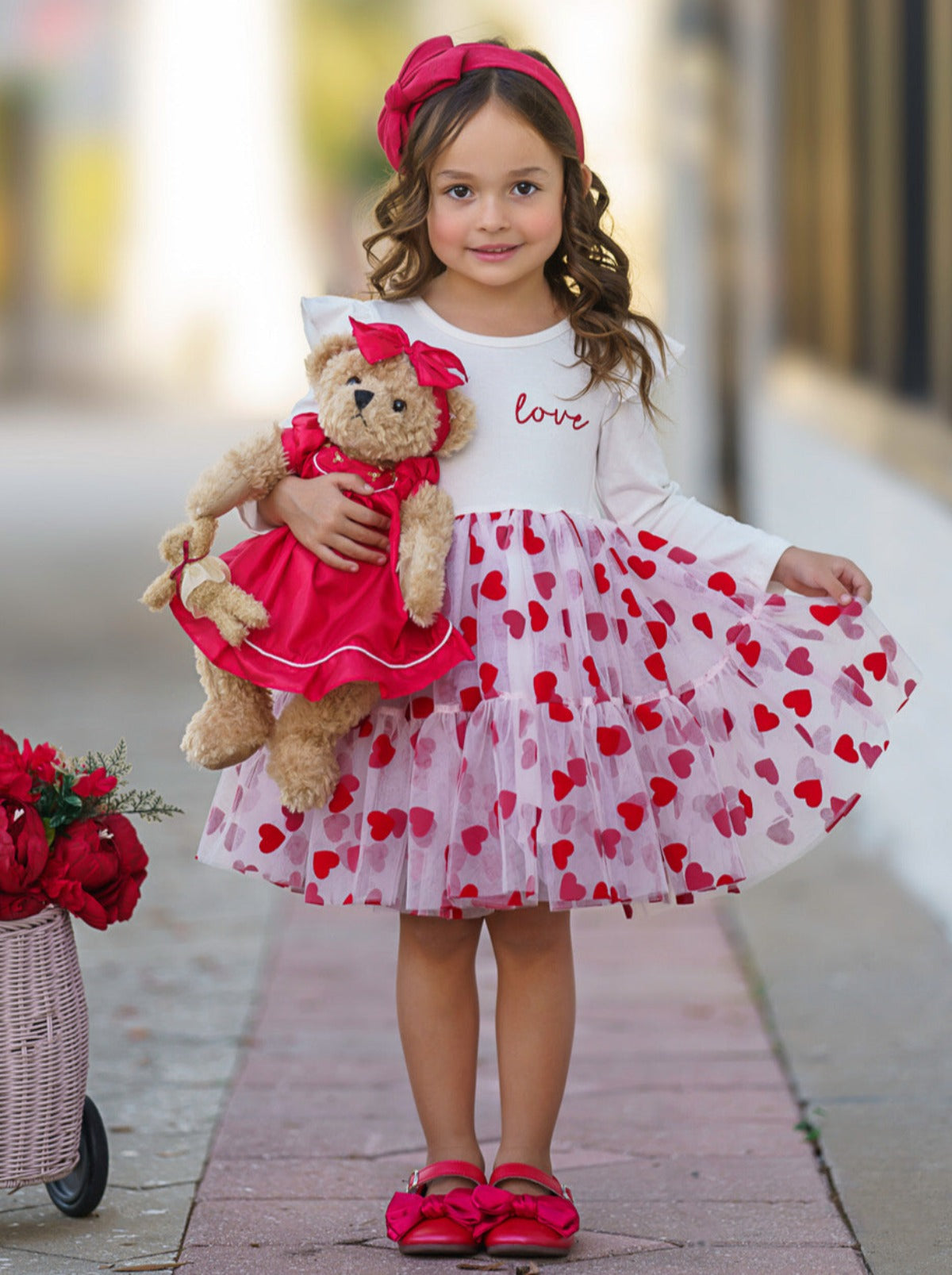 Mia Belle Girls Layered Heart Tutu Dress | Valentine's Day Dresses