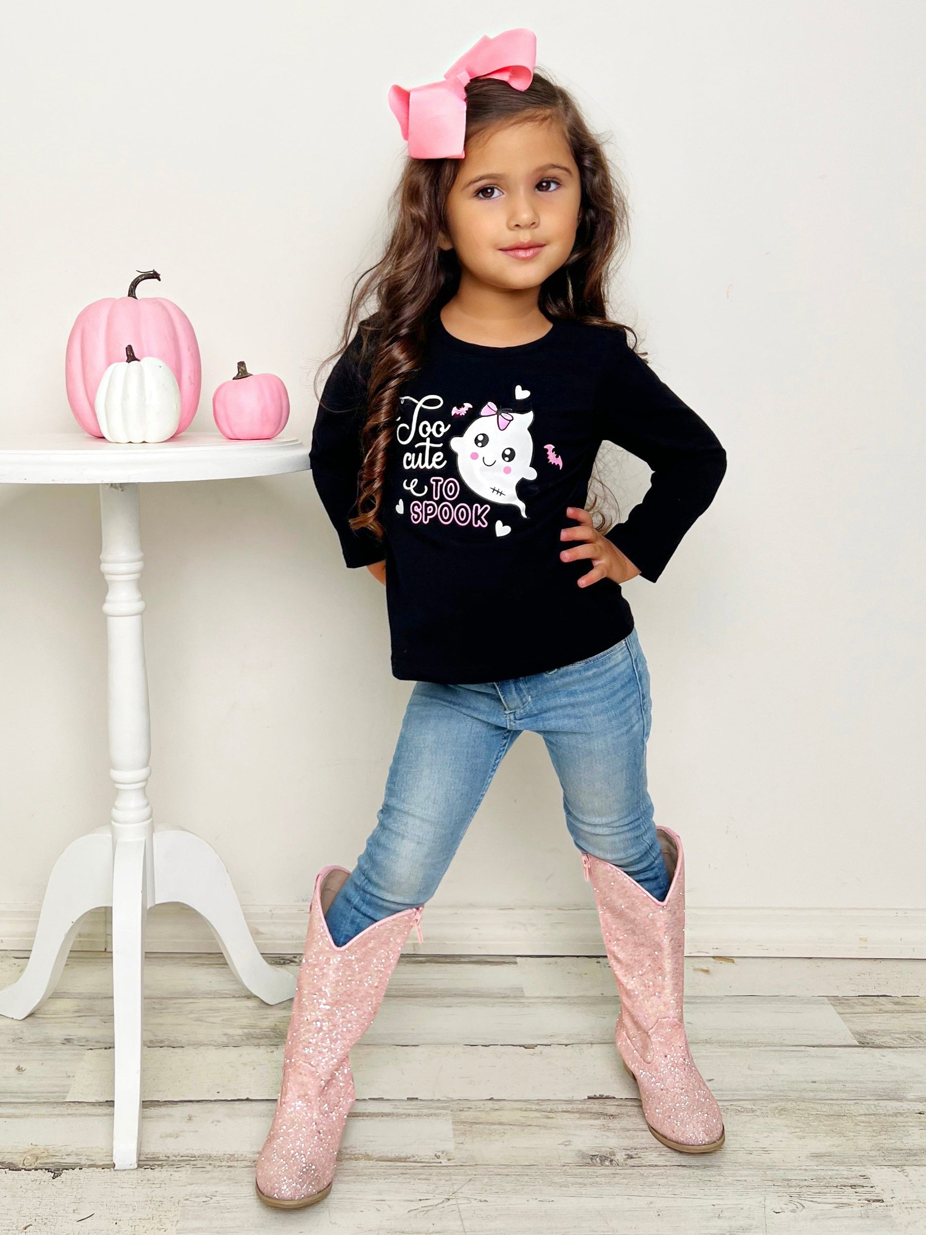 Too Cute To Spook Long Sleeve Top – Mia Belle Girls