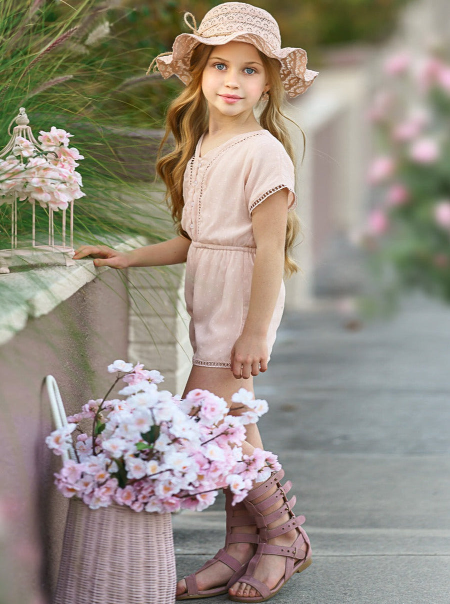 Kids Spring Clothes | Little Girls Short Sleeved Elastic Waist Romper ...