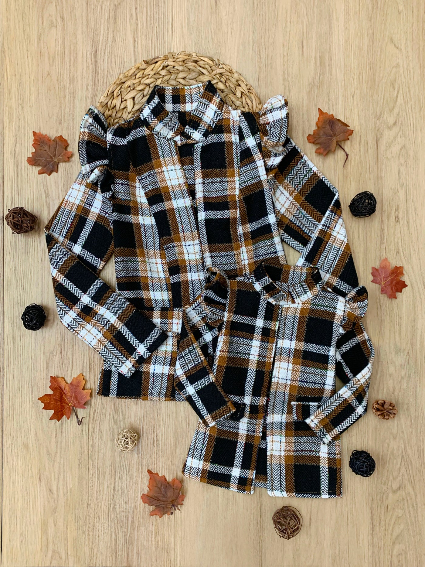 Mommy and Me Plaid Ruffled Bomber Jacket – Mia Belle Girls