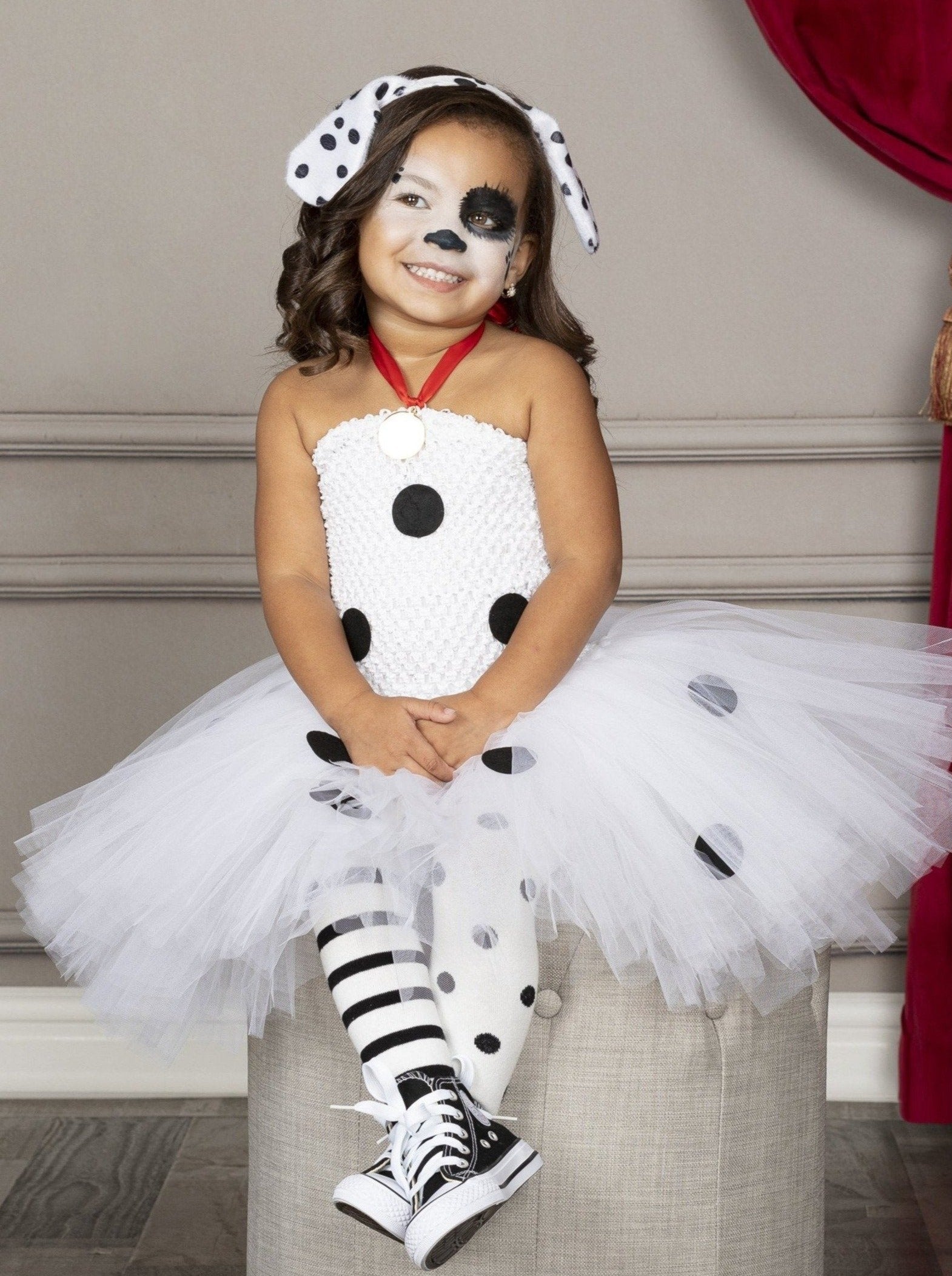 Girls Dalmatian Puppy Costume Dress and Headband – Mia Belle Girls