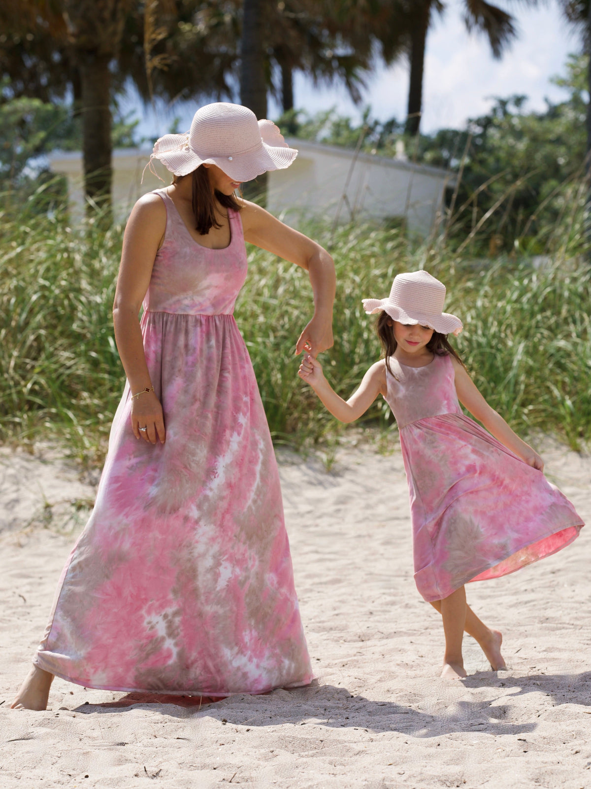 Mommy and Me Blush Breeze Tie-Dye Maxi Dress – Mia Belle Girls