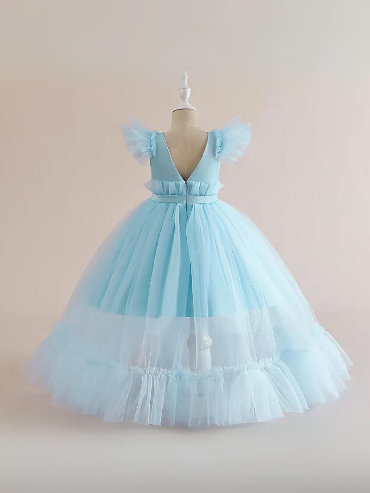 All Things Pretty Flutter Sleeve Tulle Overlay Dress – Mia Belle Girls