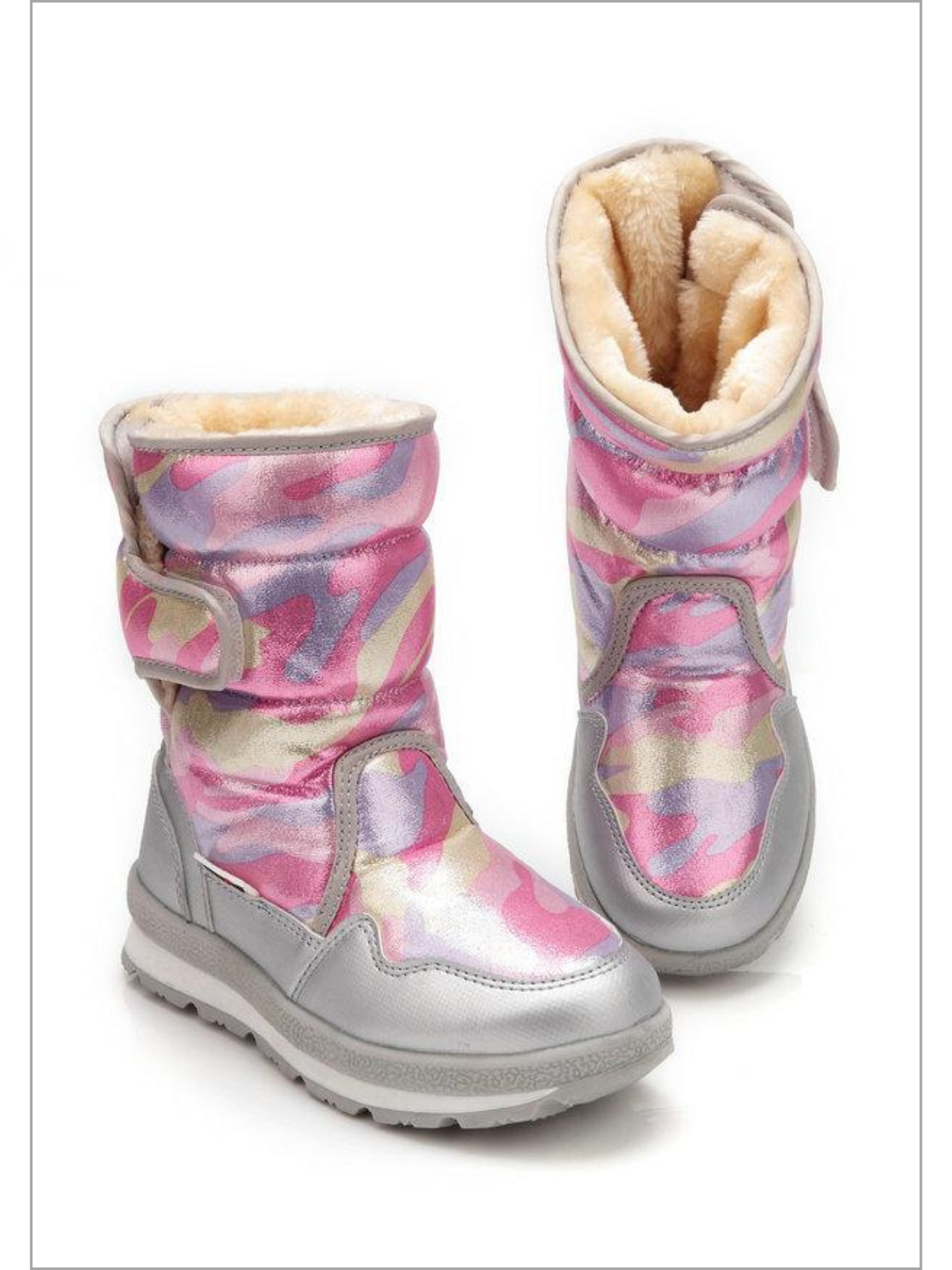 Girls Shoes By Liv and Mia | Metallic Camo Anti Skid Winter Boots – Mia ...