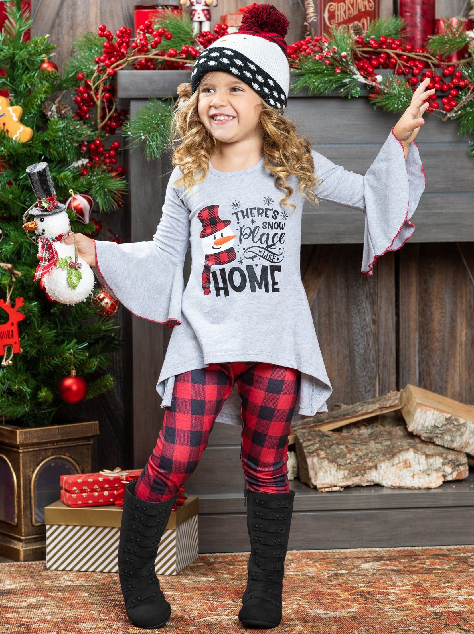 Cute Winter Set | Girls Snow Place Like Home Tunic & Legging Set – Mia ...