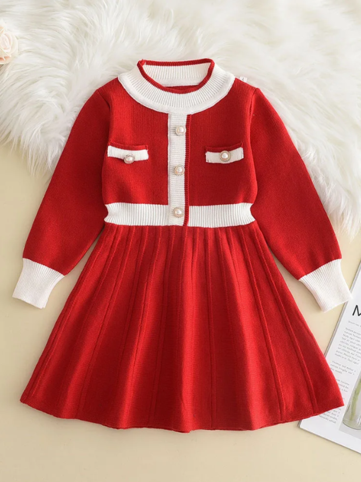 Adorable Knit Dress for Girls with Stylish Pocket Accents – Mia Belle Girls