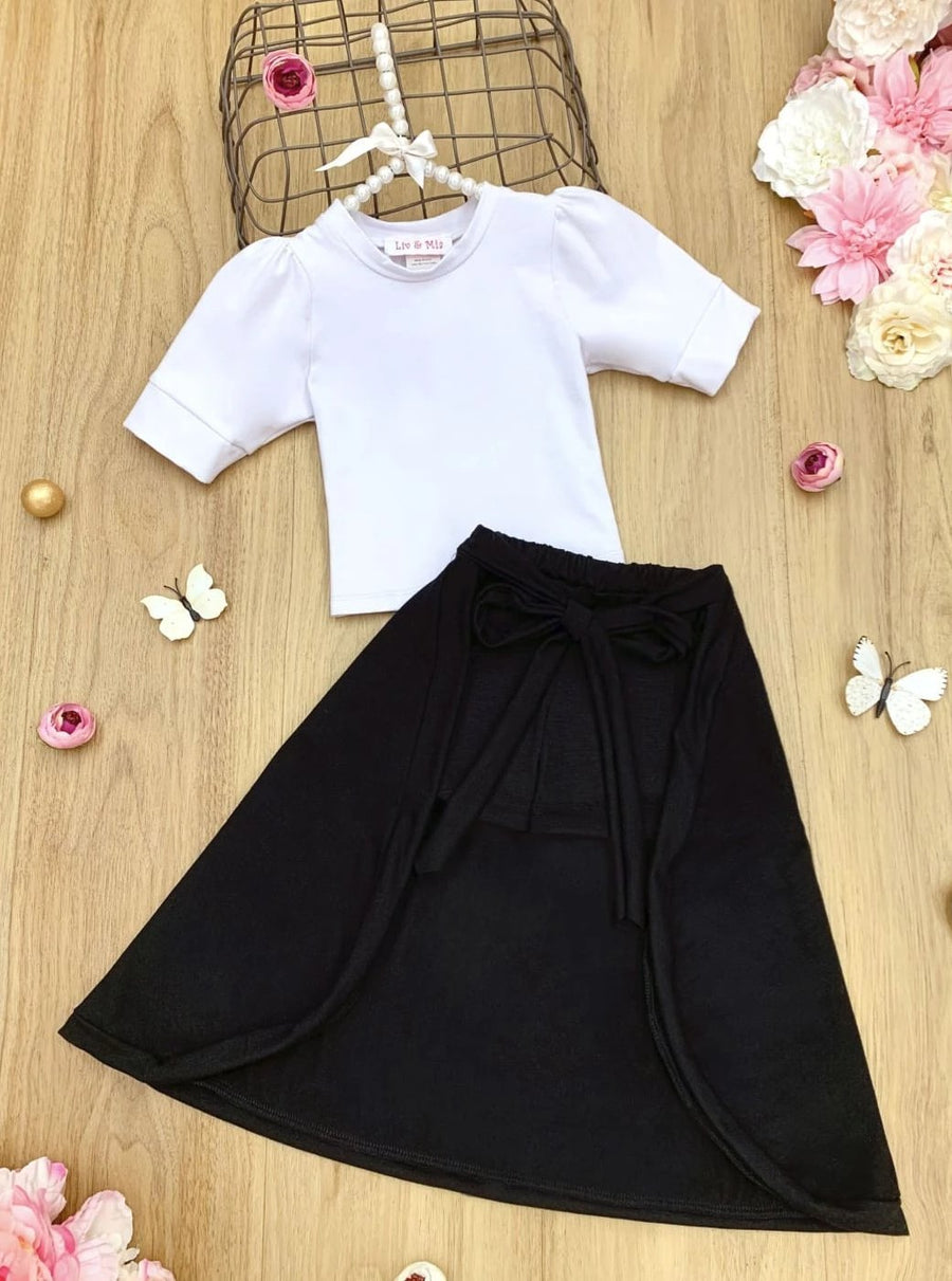 Spring Three Piece Outfits | Girls Top, Shorts & Wrap Skirt Set – Mia ...