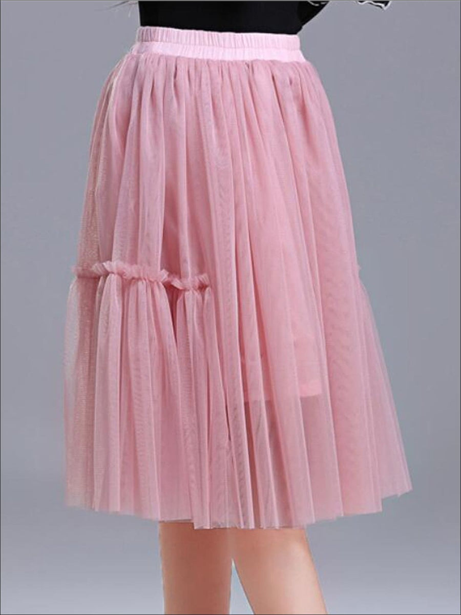 Girls Tulle Layered Midi Tutu Skirt – Mia Belle Girls