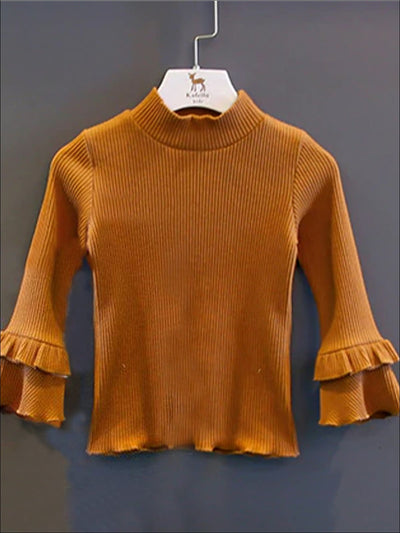 Girls Fall Clothes | Double Flare Sleeve Knit Top | Girls Boutique ...