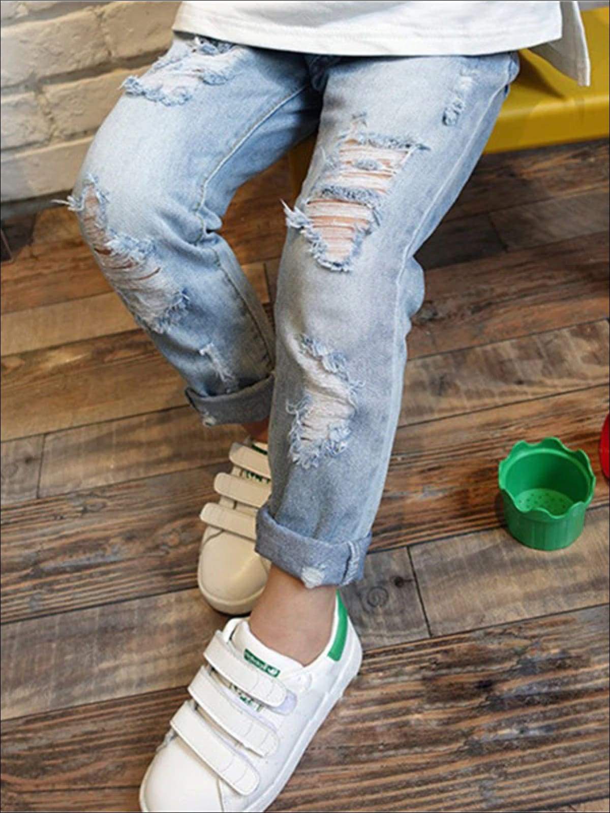 Ripped Just Right Denim Jeans – Mia Belle Girls