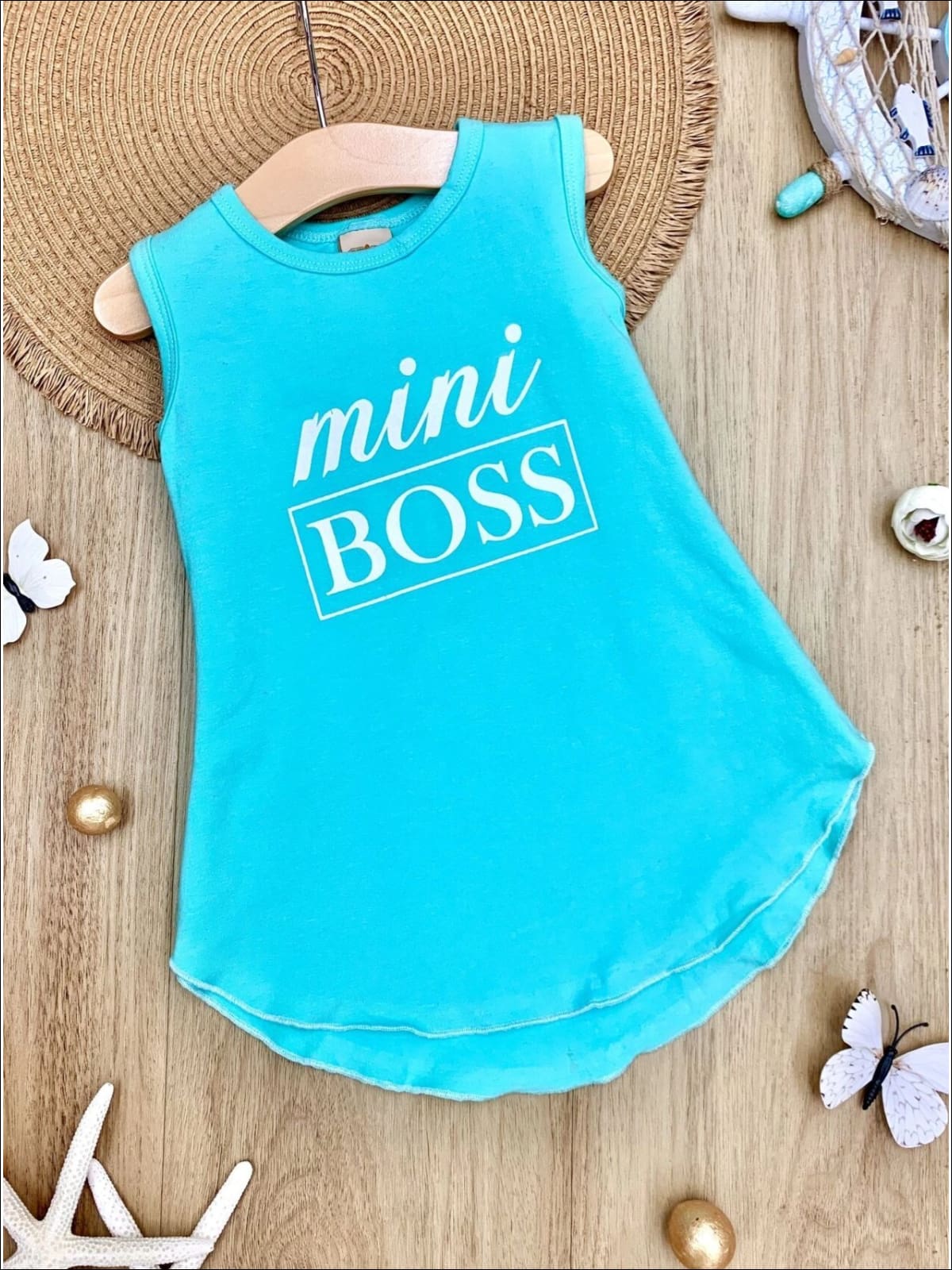 Kids Cute Tops | Little Girls Mini Boss Graphic Hi-Lo Tank Top – Mia ...