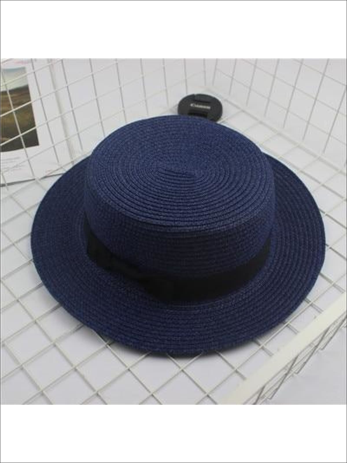 Girls Woven Straw Fedora Hat with Bow Tie (Multiple Color Options ...